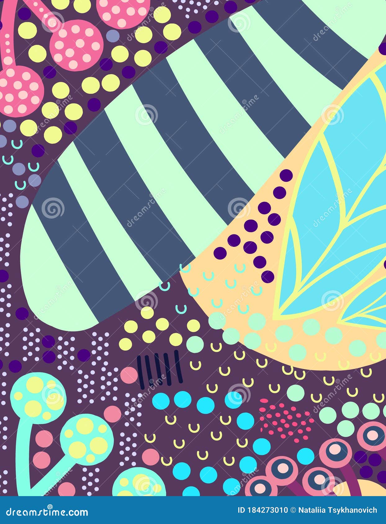 Artistic Header with Flowers and Leaves. Graphic Design. Hand Drawn ...