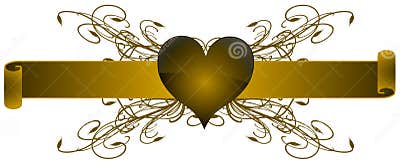 Artistic Heart with Scroll Isolated Stock Illustration - Illustration ...