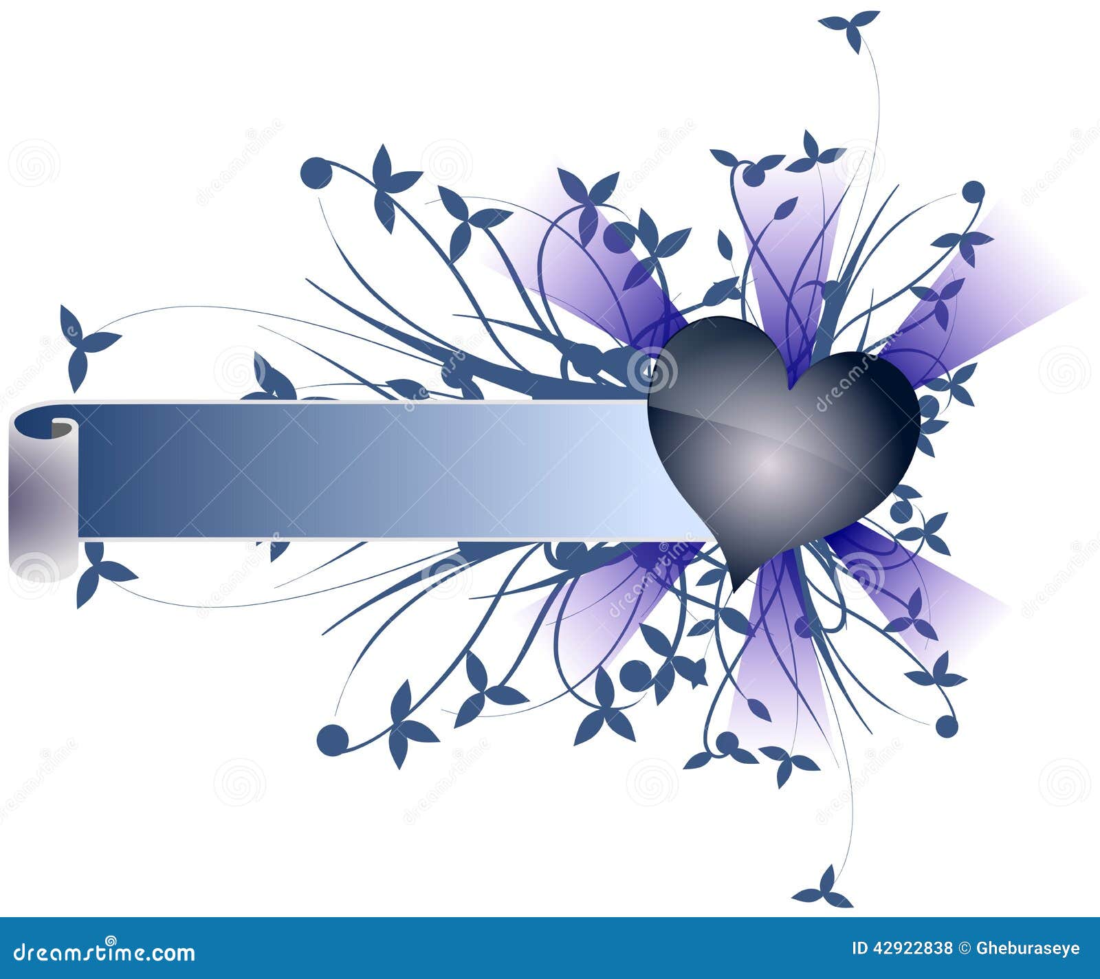 Artistic Heart with Scroll Isolated Stock Illustration - Illustration ...