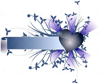 Artistic Heart with Scroll Isolated Stock Illustration - Illustration ...
