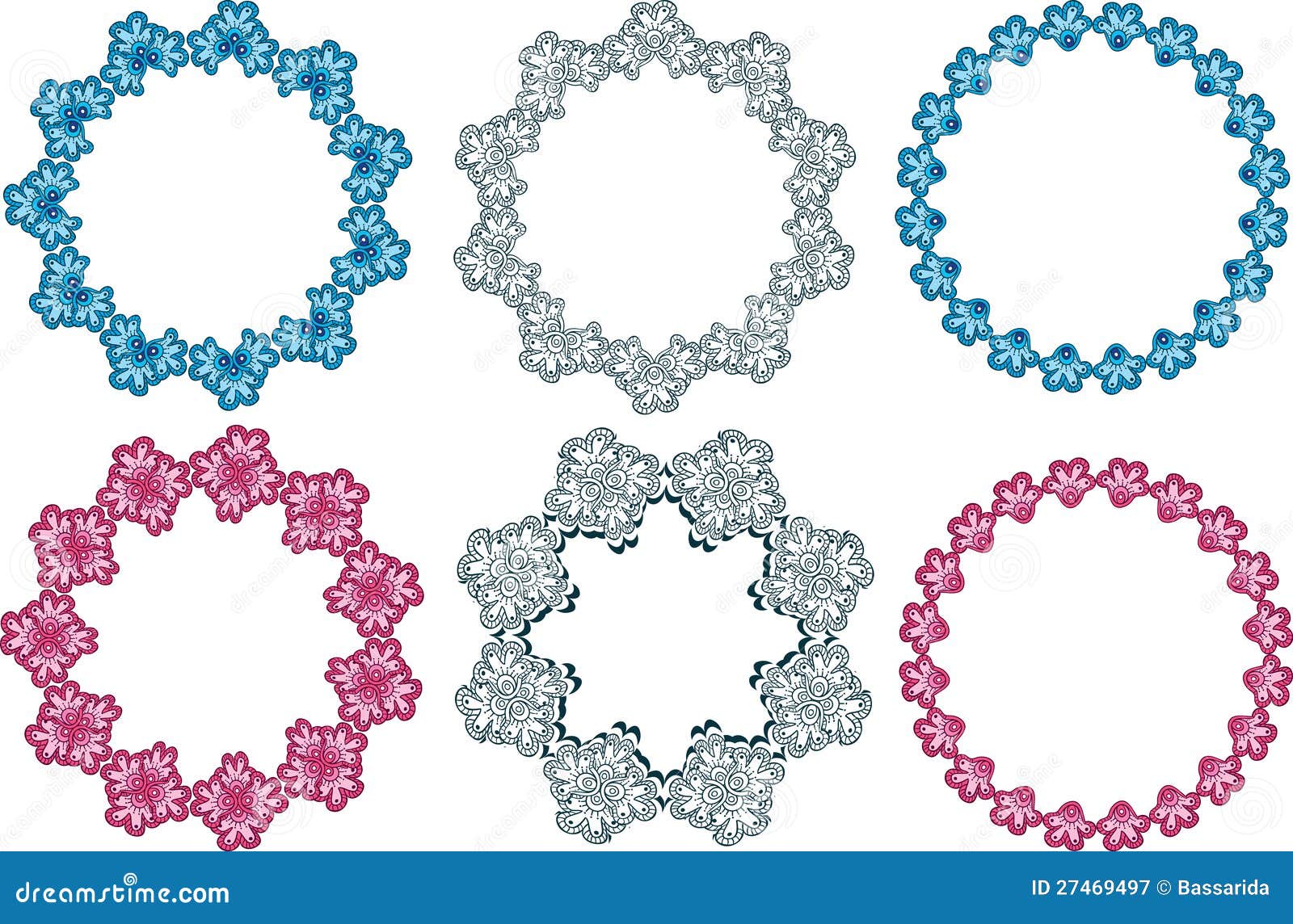 Henna Frame Doodles Mehndi Tattoo Vector | CartoonDealer.com #25247190