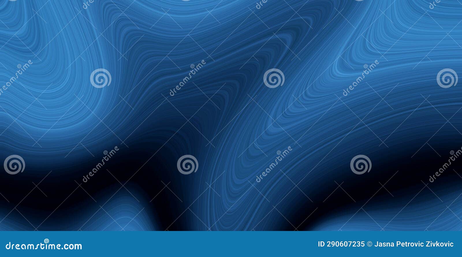 Artistic Horizontal Header with Steel Blue, Dynamic Curved Lines with ...
