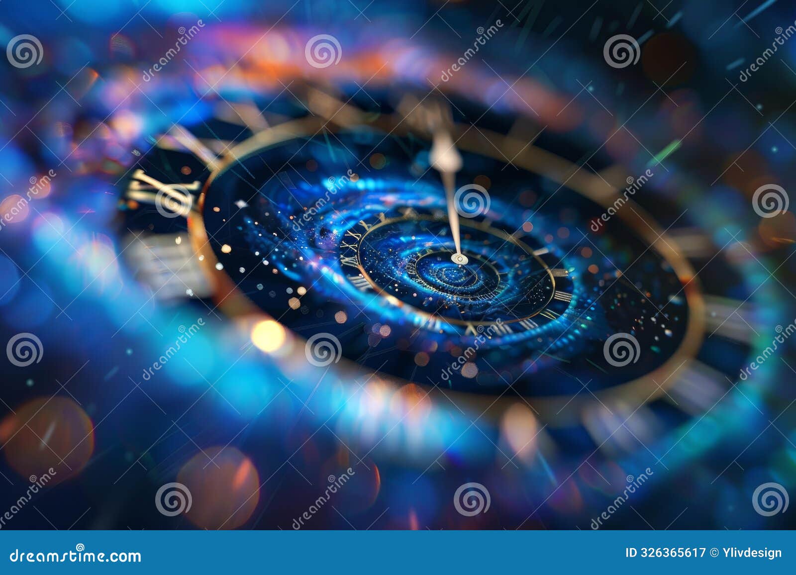 Abstract Cosmic Time Concept Background Stock Illustration ...