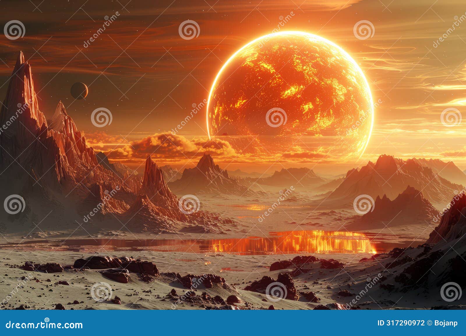 Artistic Illustration of Mars with Craters Stock Illustration ...