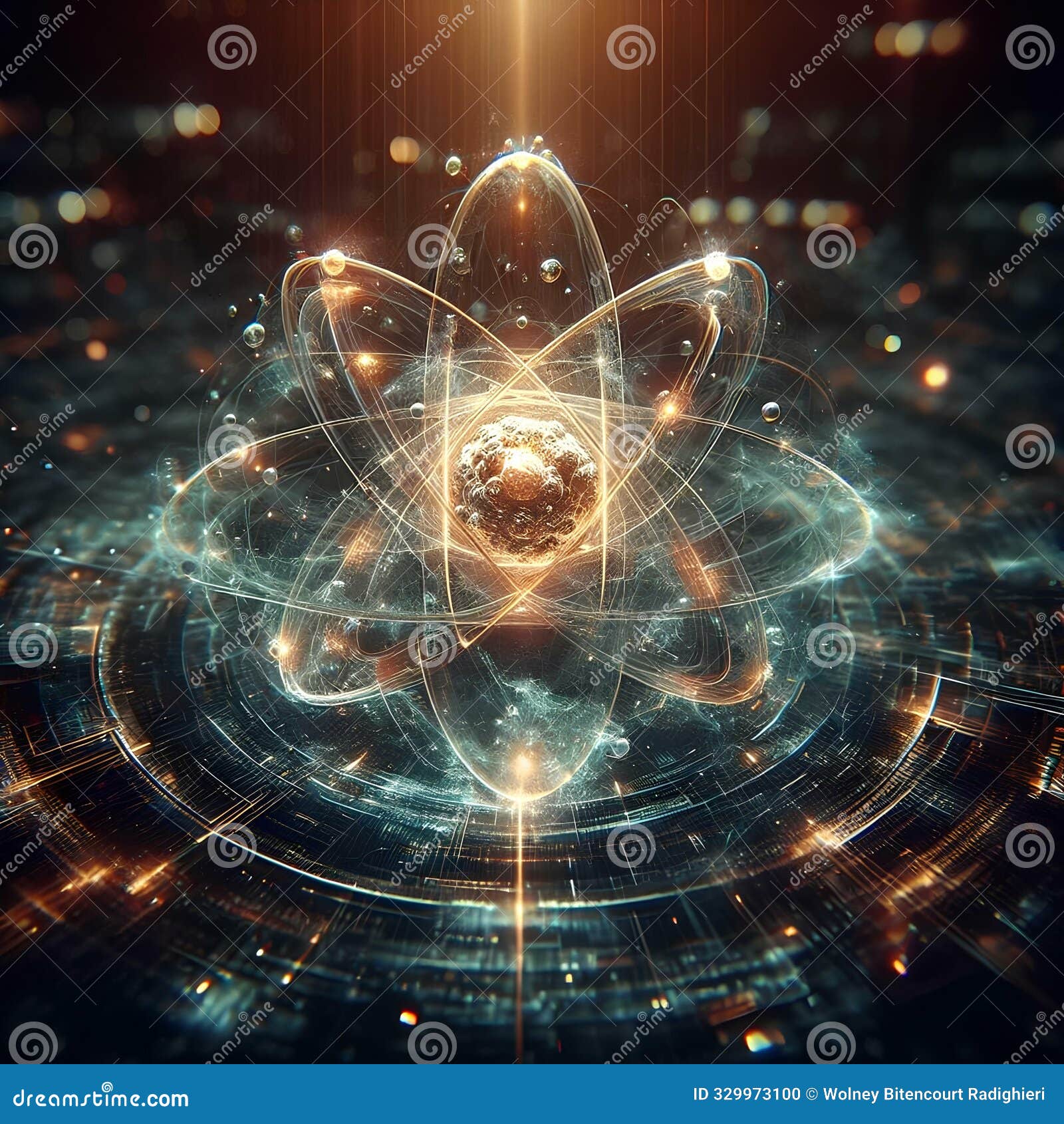 Artistic Illustration Showing the Atom Stock Illustration ...
