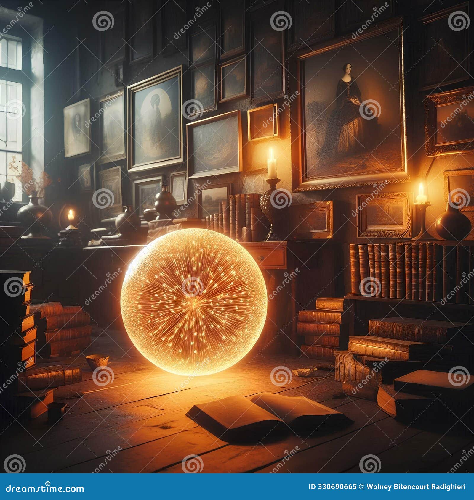 Artistic Illustration of a Sphere of Light Stock Illustration ...