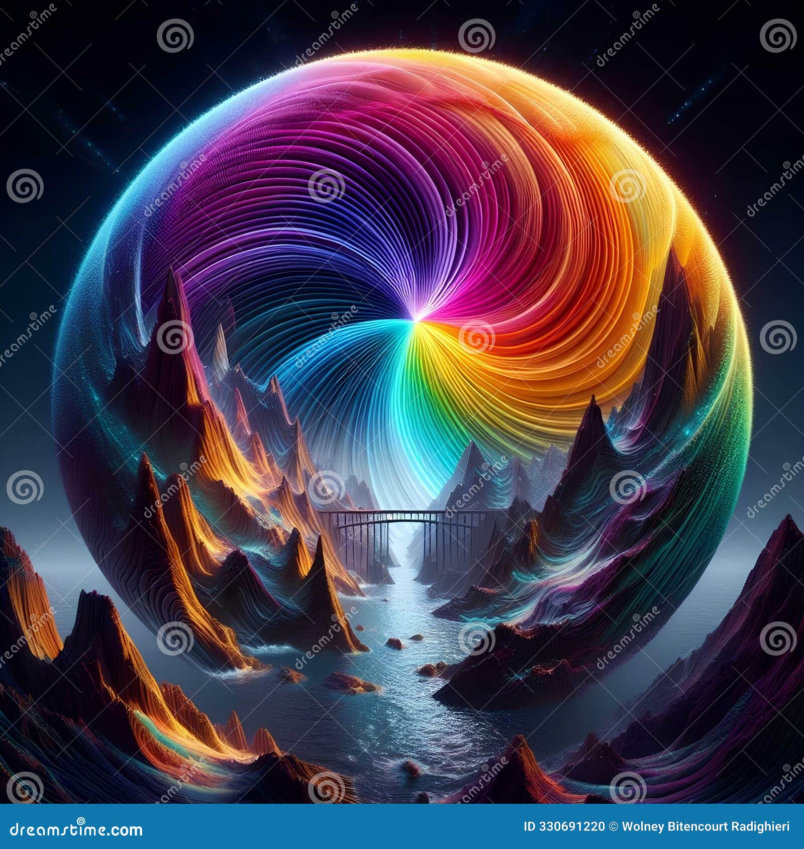 Artistic Illustration of a Sphere of Light Stock Illustration ...