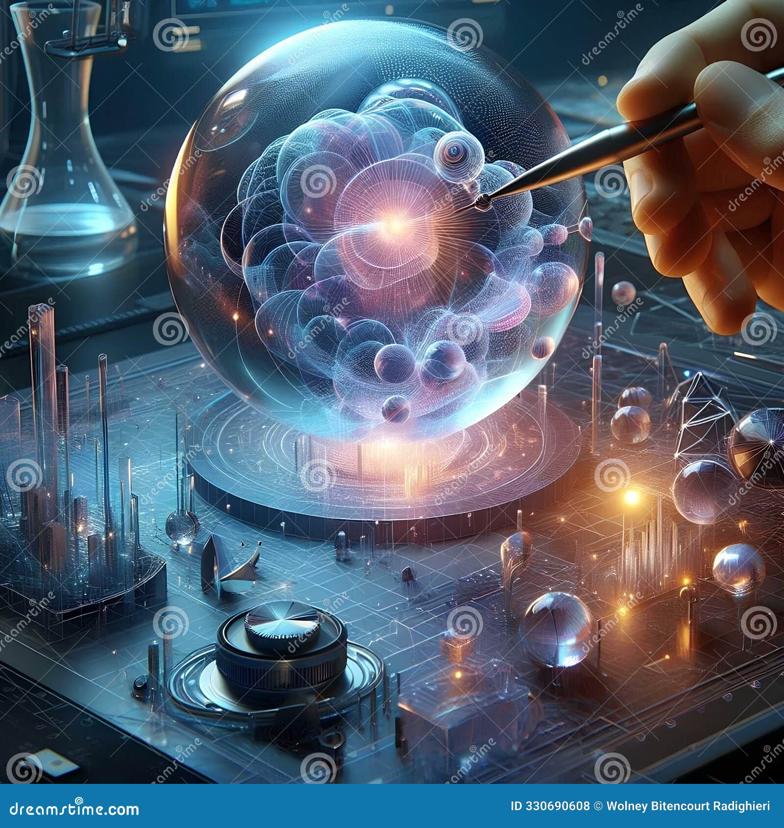 Artistic Illustration of a Sphere of Light Stock Illustration ...