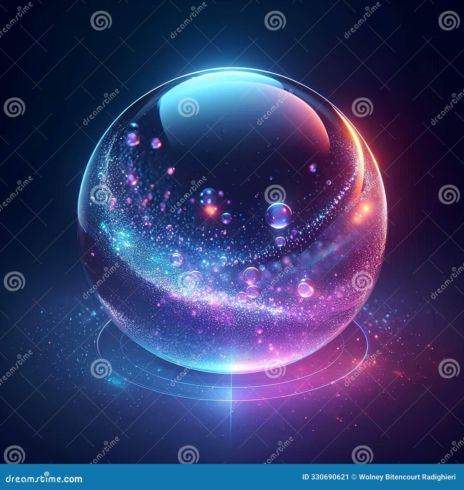 Artistic Illustration of a Sphere of Light Stock Illustration ...