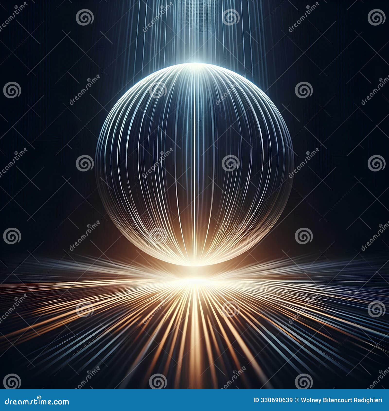 Artistic Illustration of a Sphere of Light Stock Illustration ...
