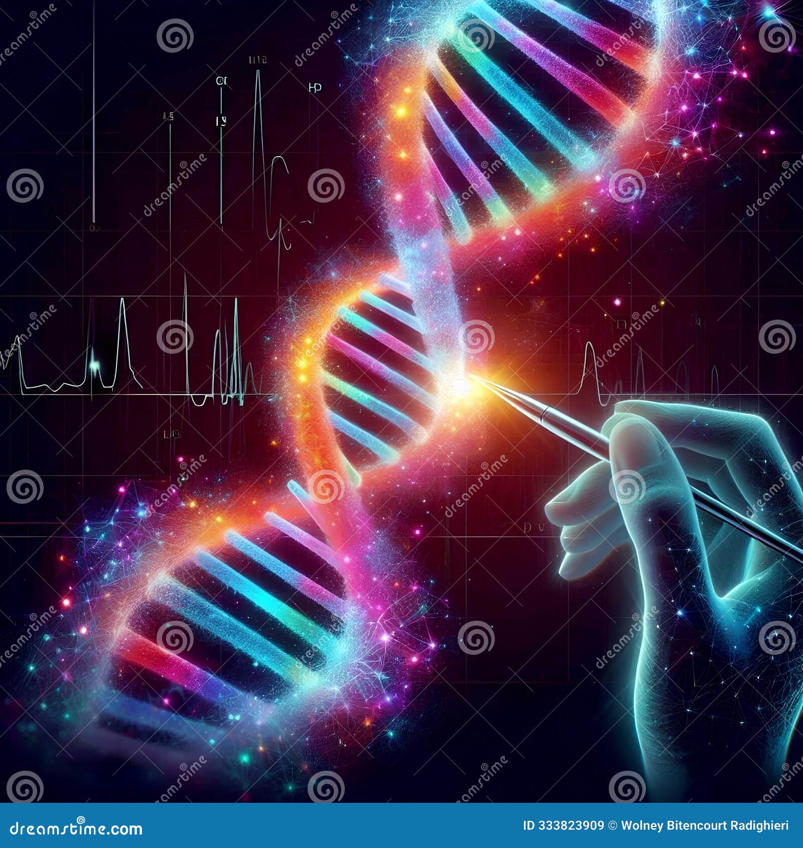 Artistic Image of the Dna Double Helix Stock Illustration ...