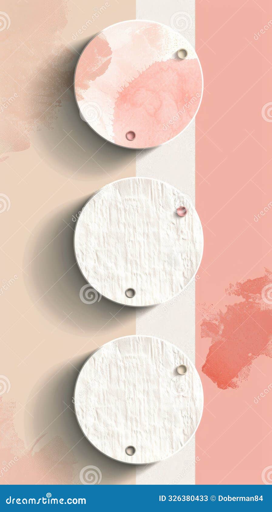 Abstract Pastel Pink and Beige Color Scheme with Circular Textures and ...