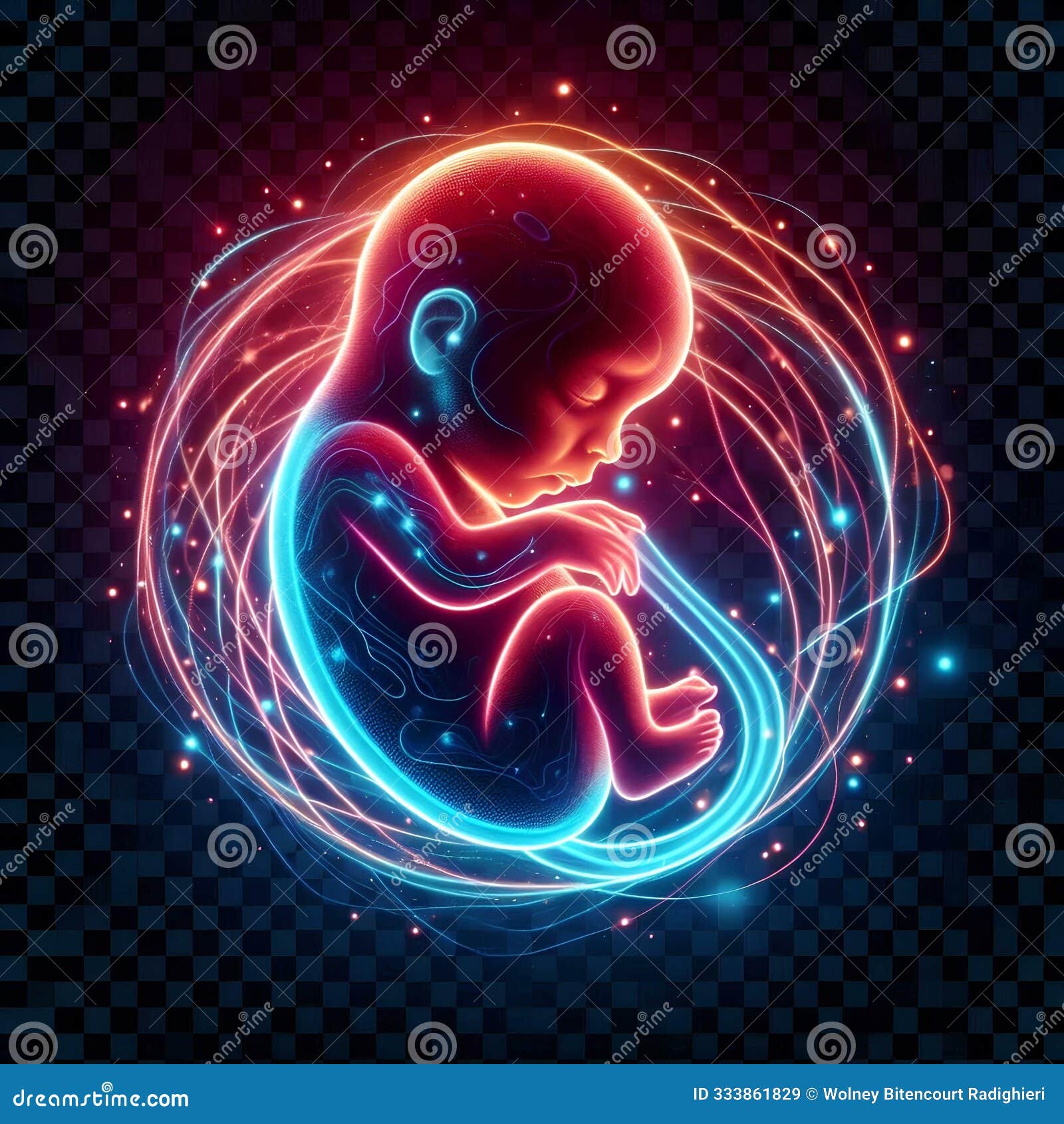 Artistic image of a fetus stock illustration. Illustration of ...