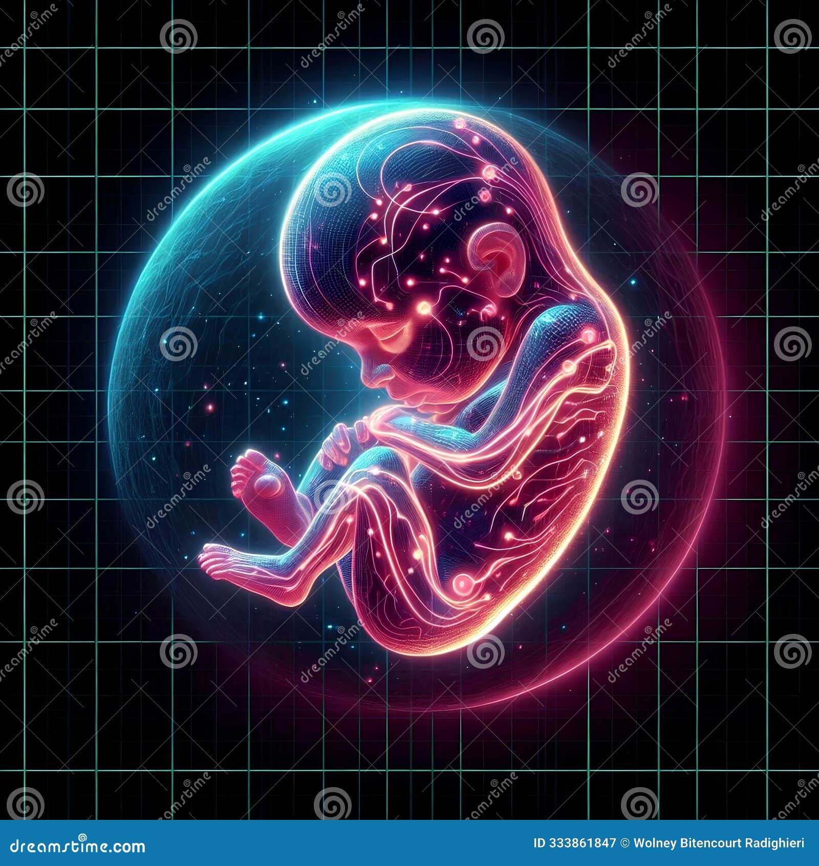 Artistic image of a fetus stock illustration. Illustration of sketch ...