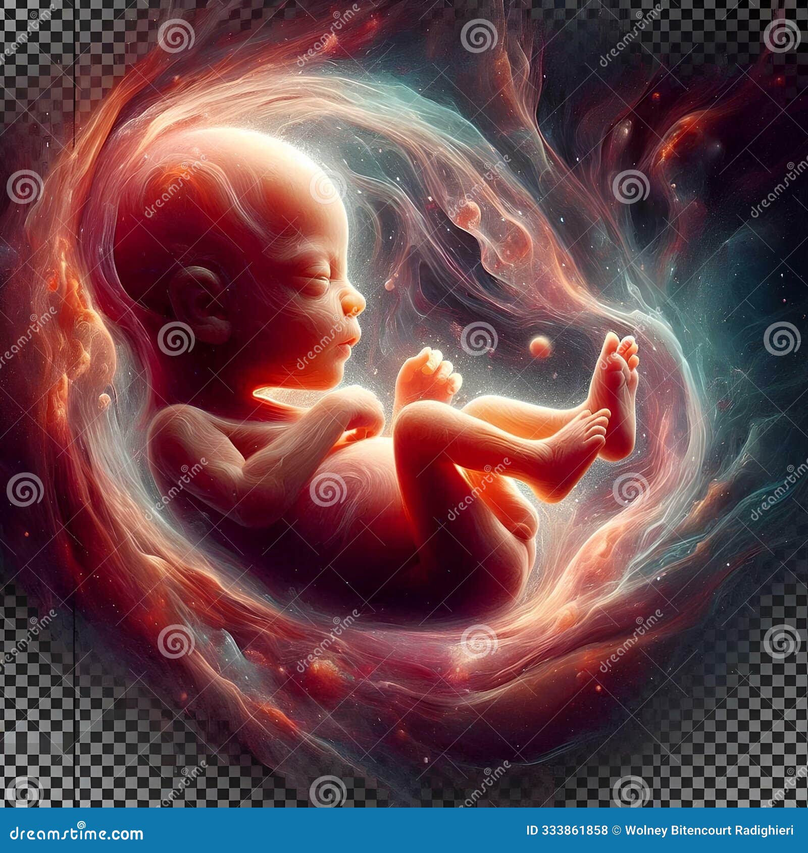 Artistic image of a fetus stock illustration. Illustration of design ...