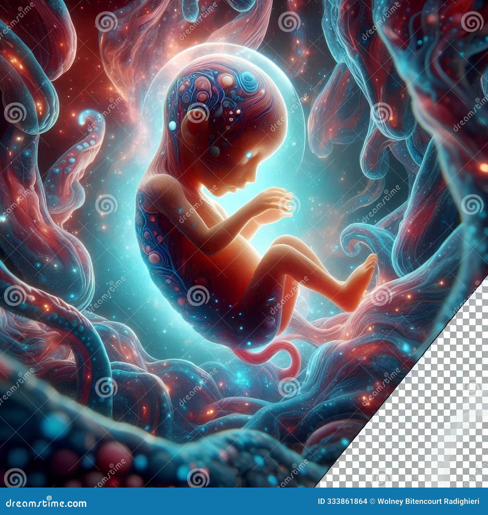 Artistic image of a fetus stock illustration. Illustration of ...