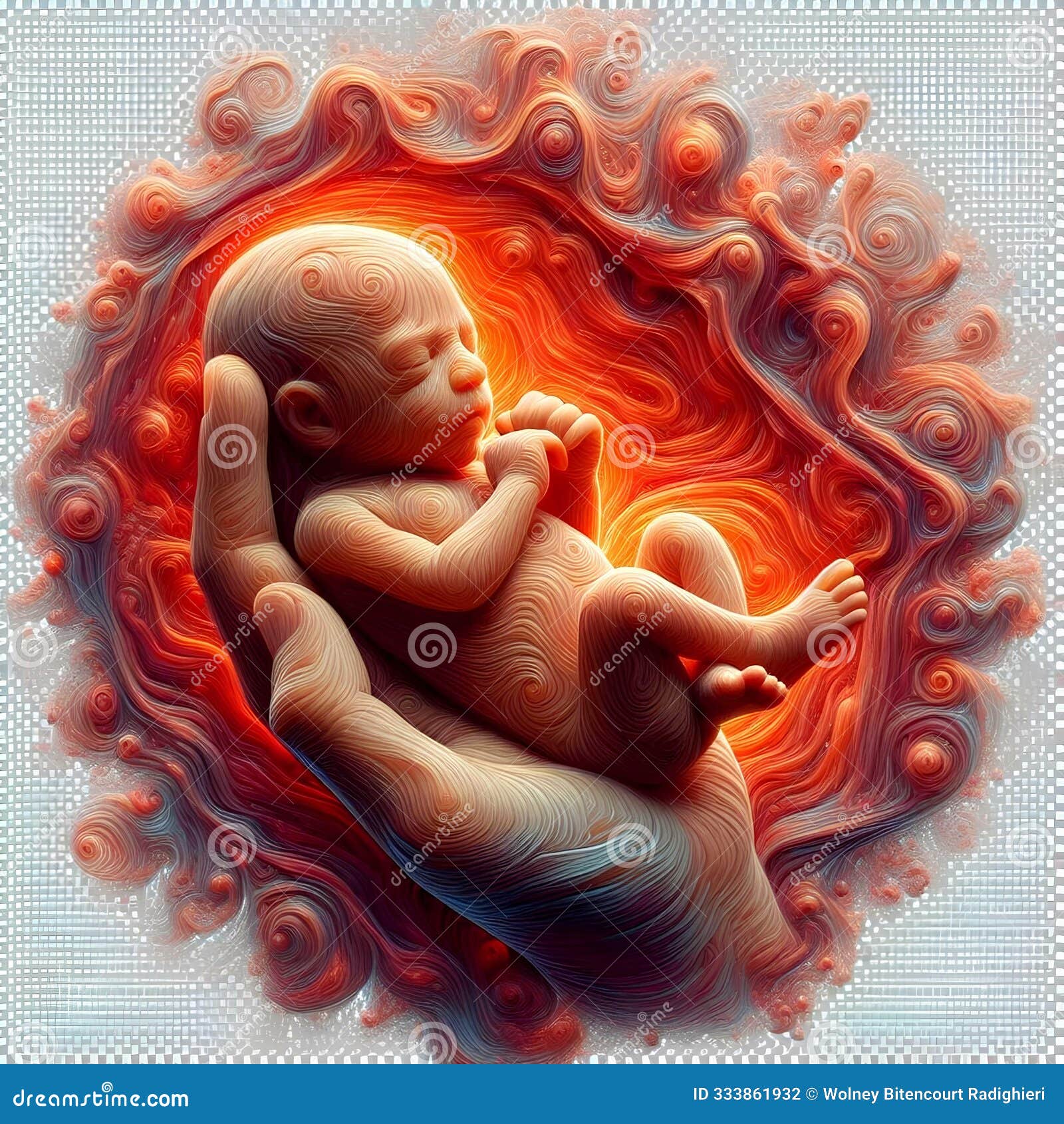 Artistic image of a fetus stock illustration. Illustration of font ...