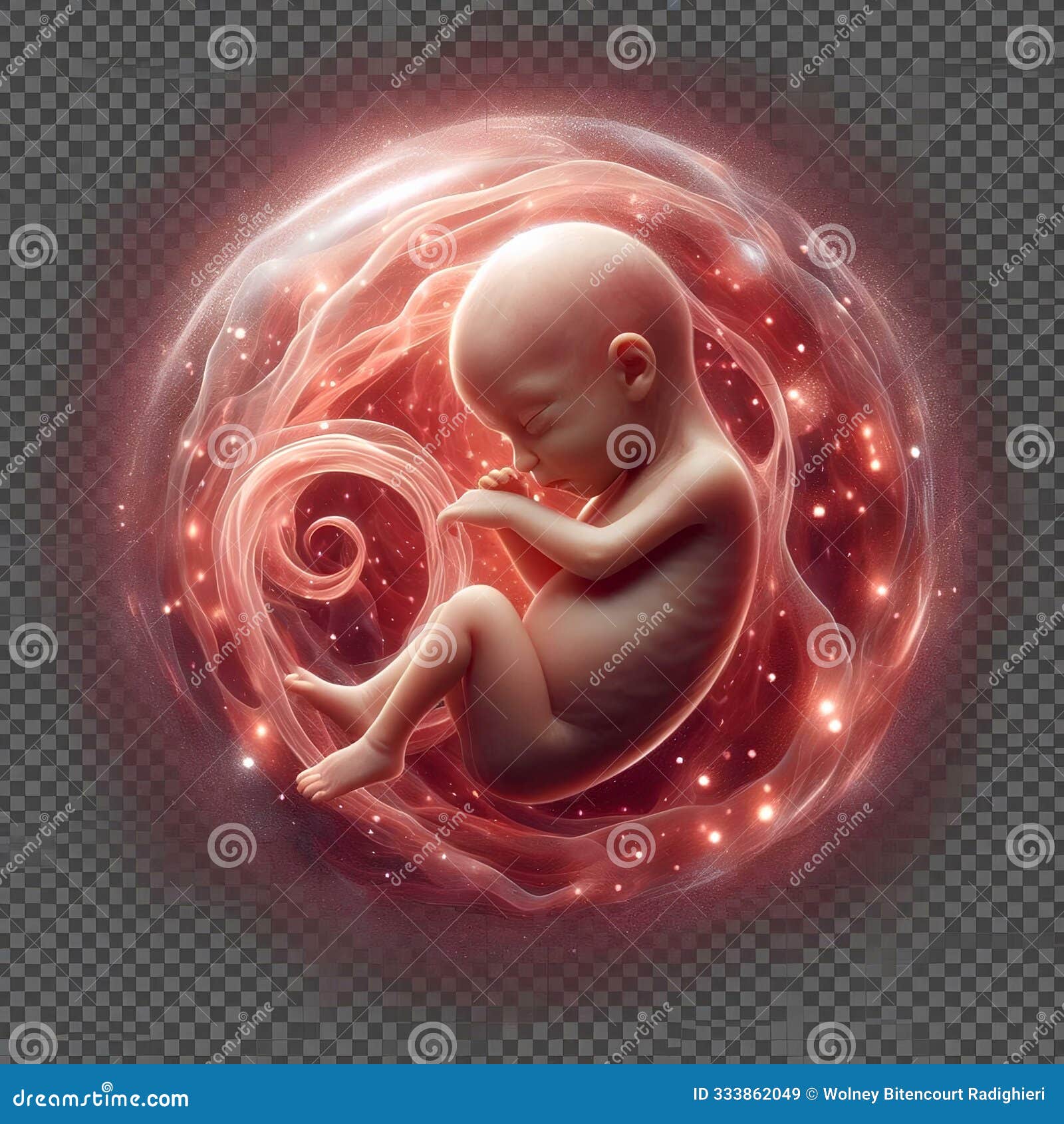 Artistic image of a fetus stock illustration. Illustration of ...