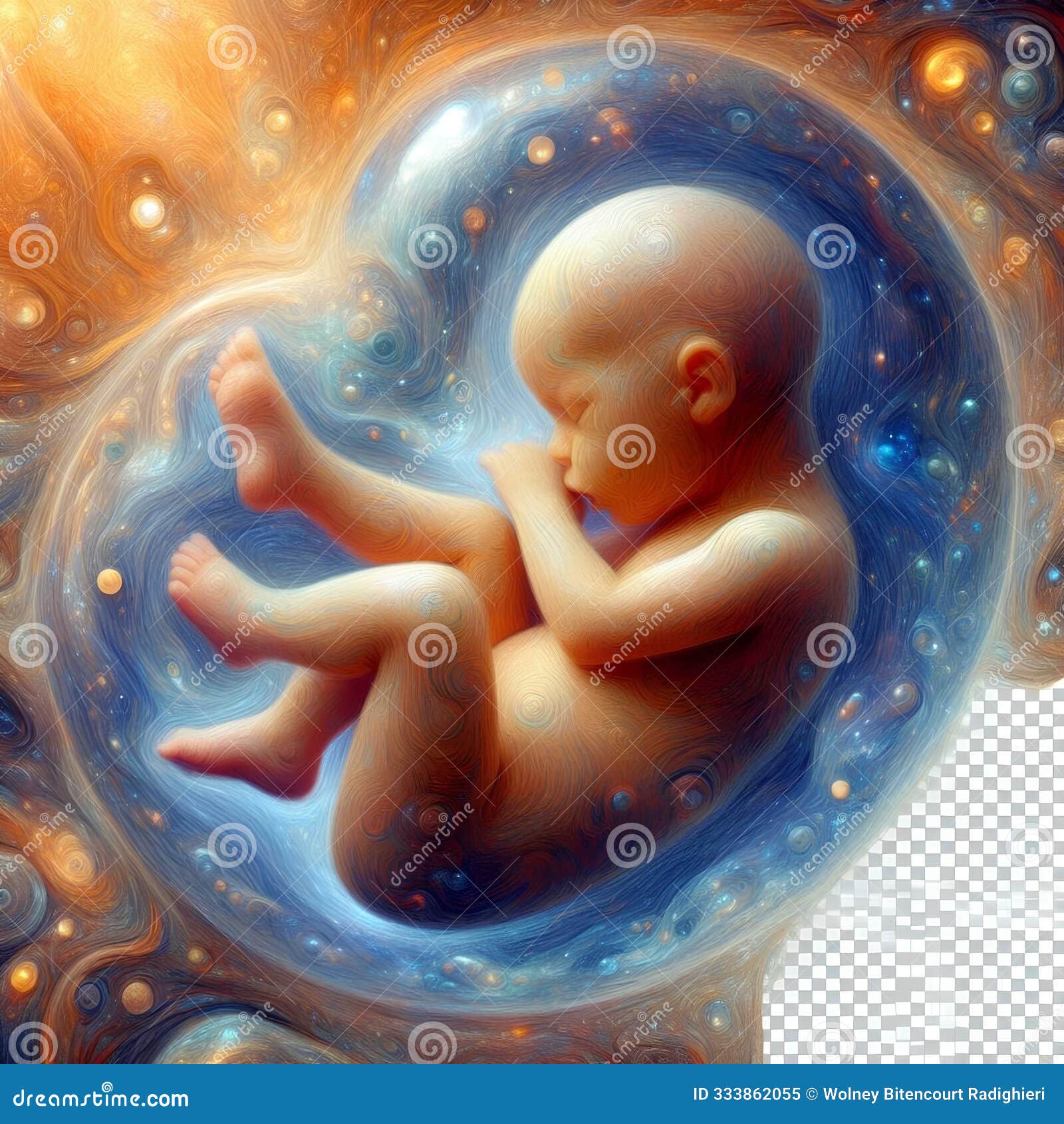 Artistic image of a fetus stock illustration. Illustration of science ...
