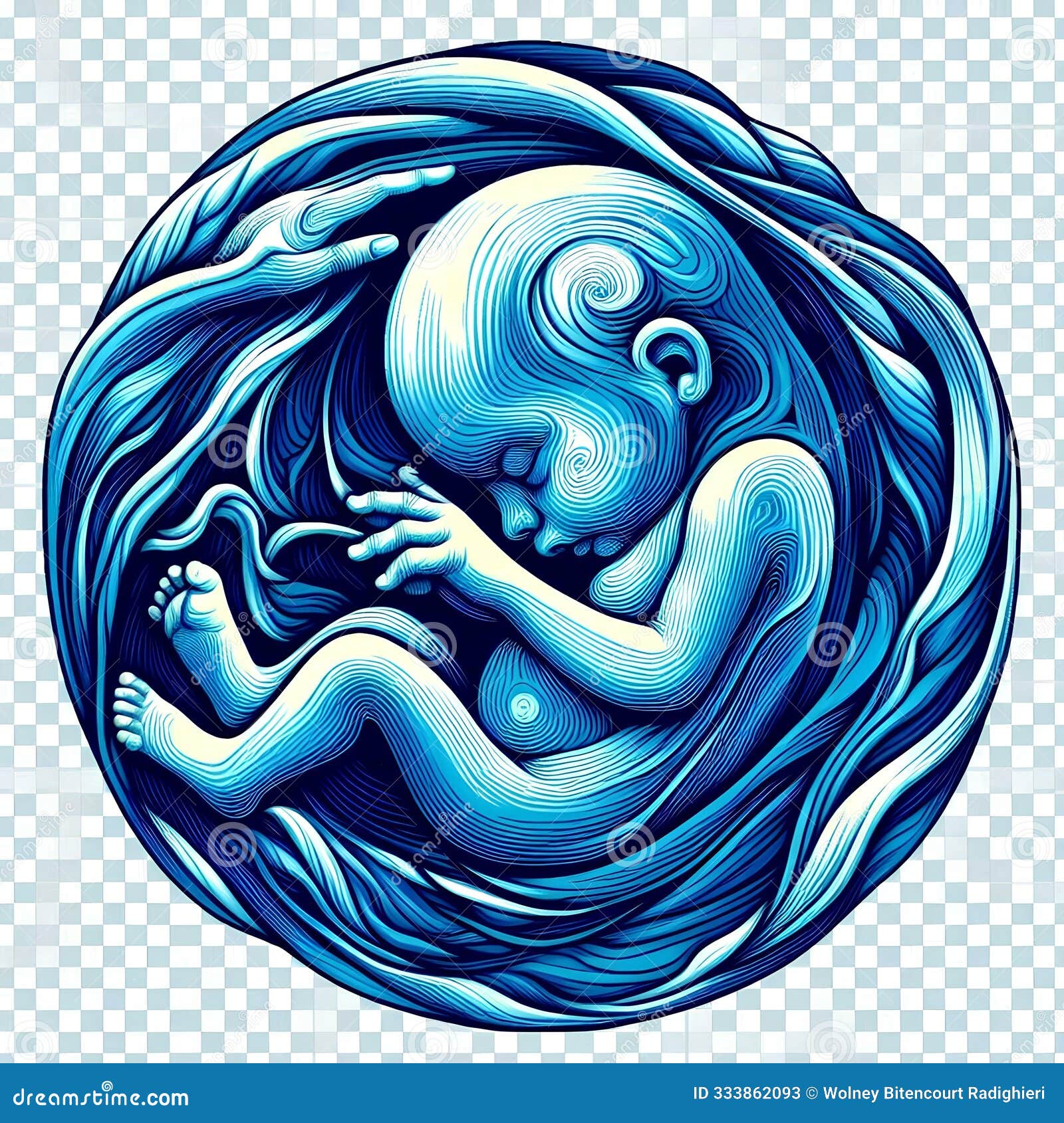 Artistic image of a fetus stock illustration. Illustration of digital ...