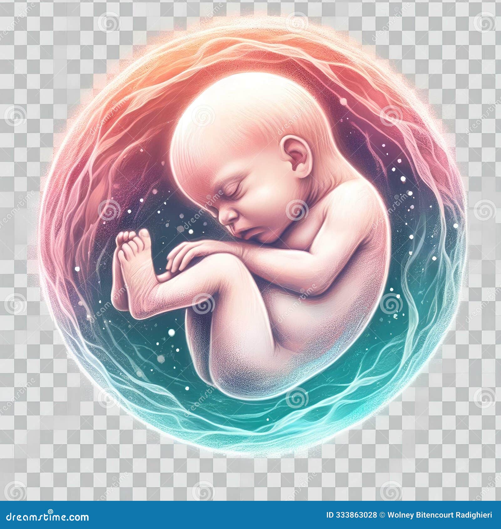 Artistic image of a fetus stock illustration. Illustration of cartoon ...