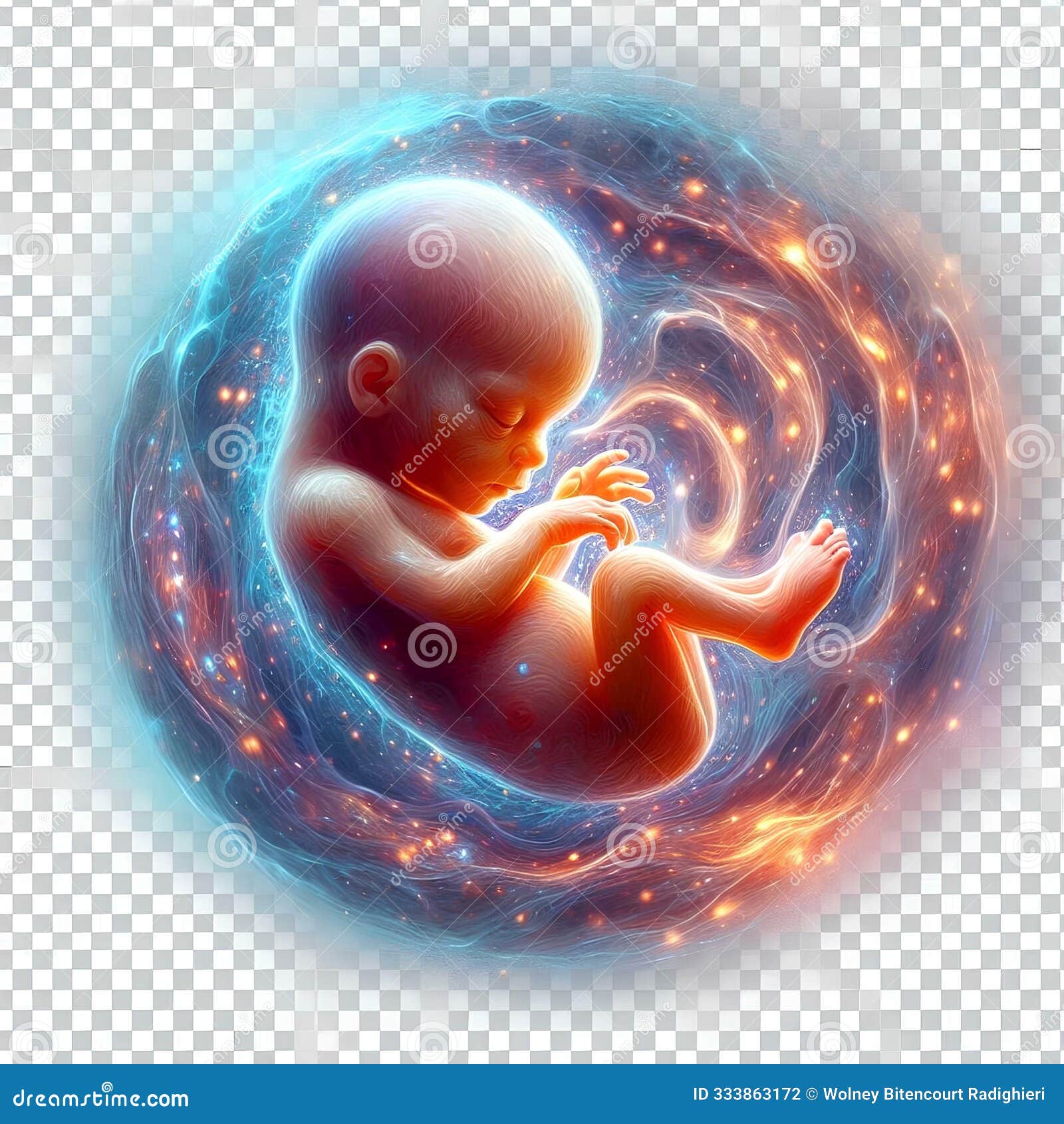 Artistic image of a fetus stock illustration. Illustration of inside ...