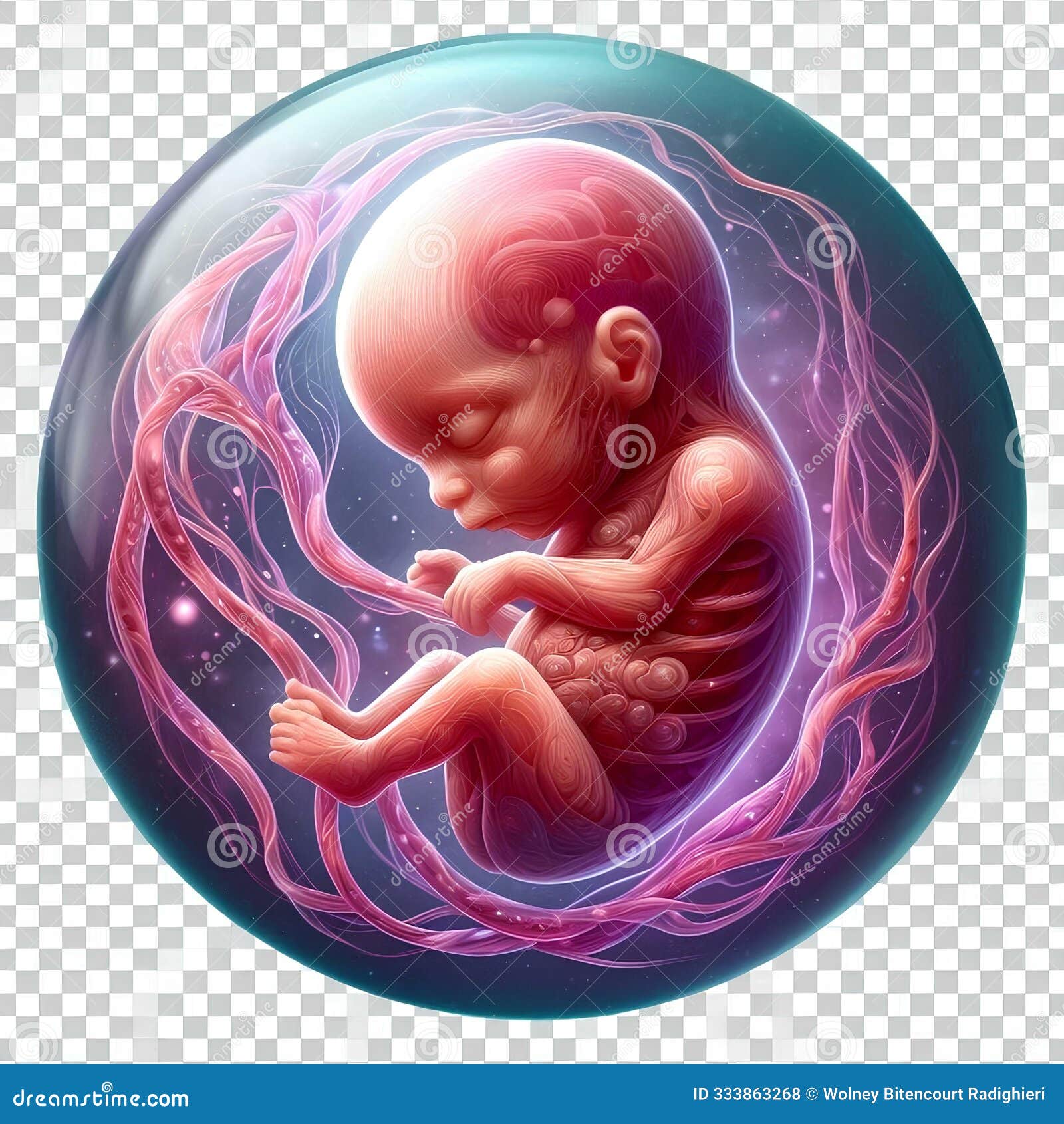 Artistic image of a fetus stock illustration. Illustration of inside ...
