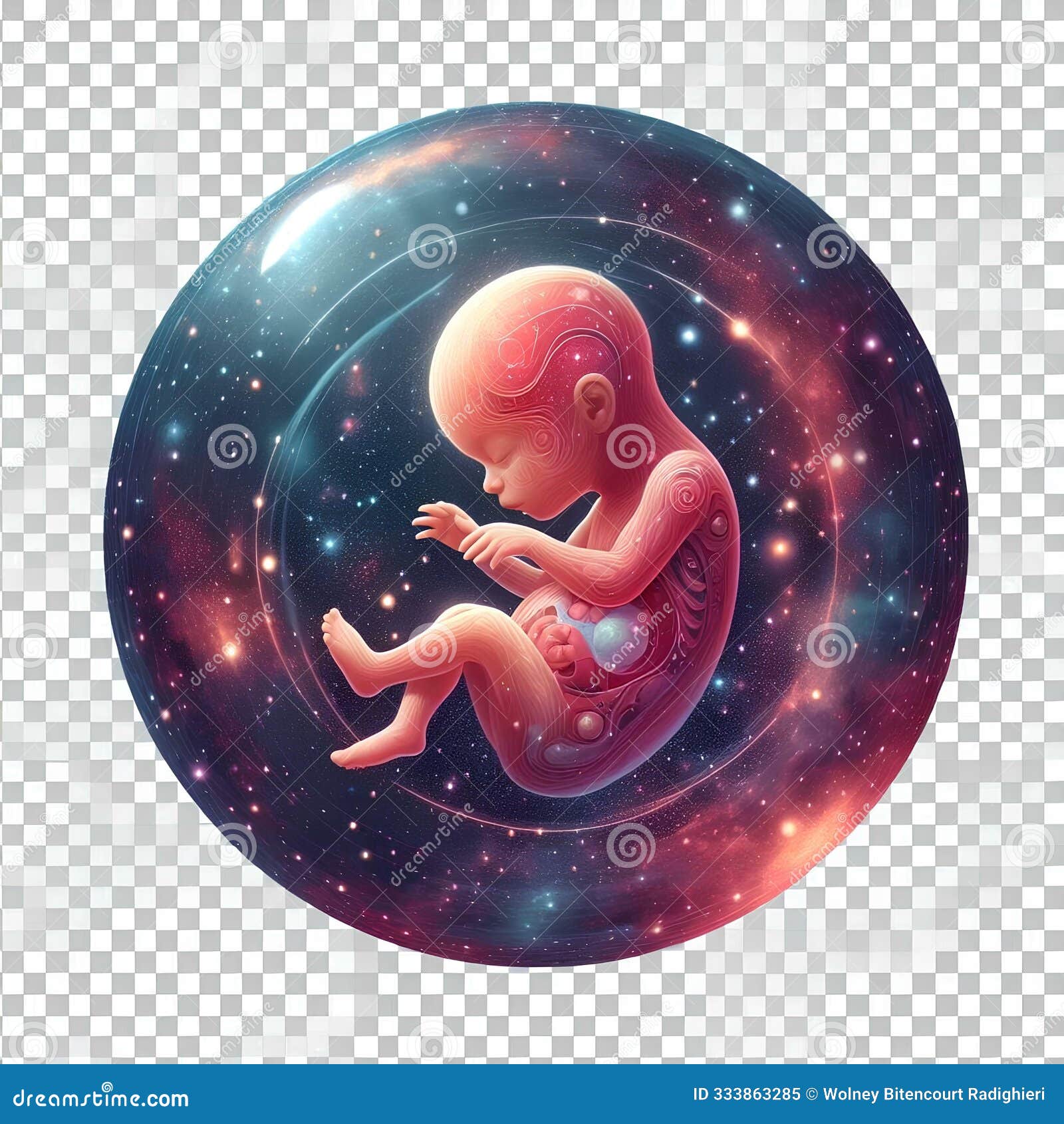Artistic image of a fetus stock illustration. Illustration of ...