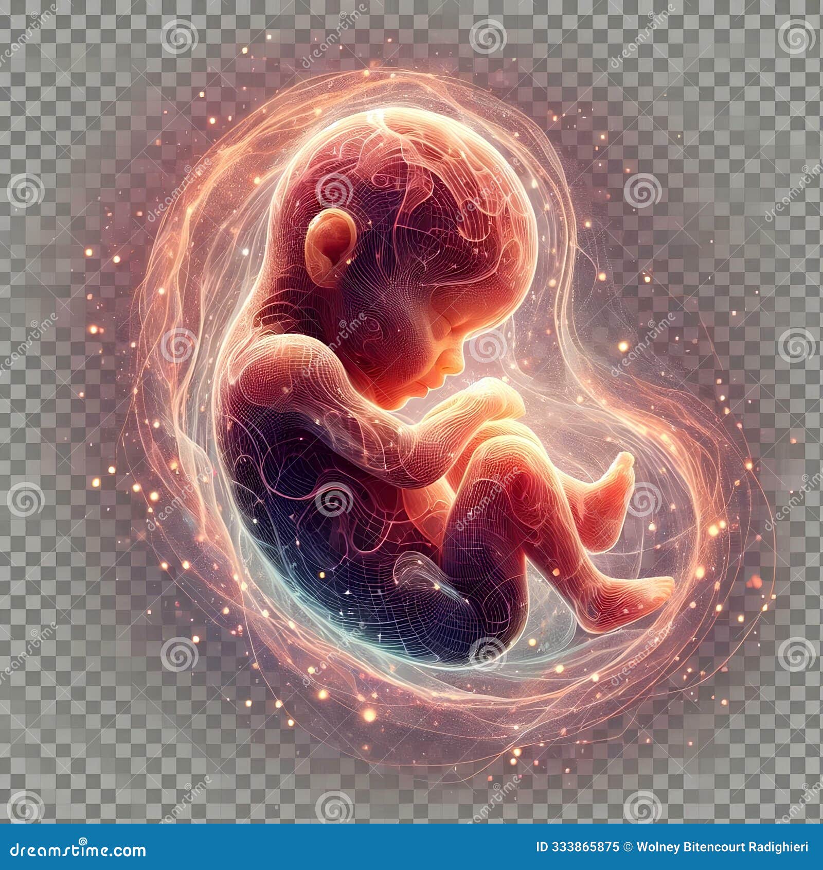Artistic image of a fetus stock illustration. Illustration of uterus ...