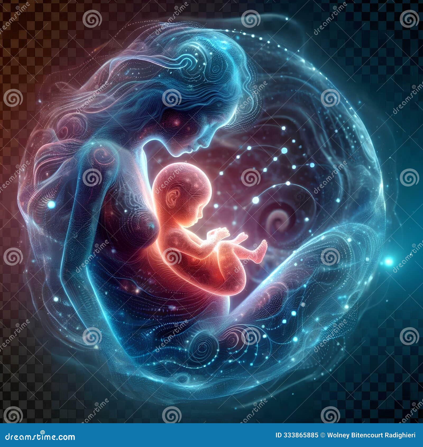 Artistic image of a fetus stock illustration. Illustration of organ ...