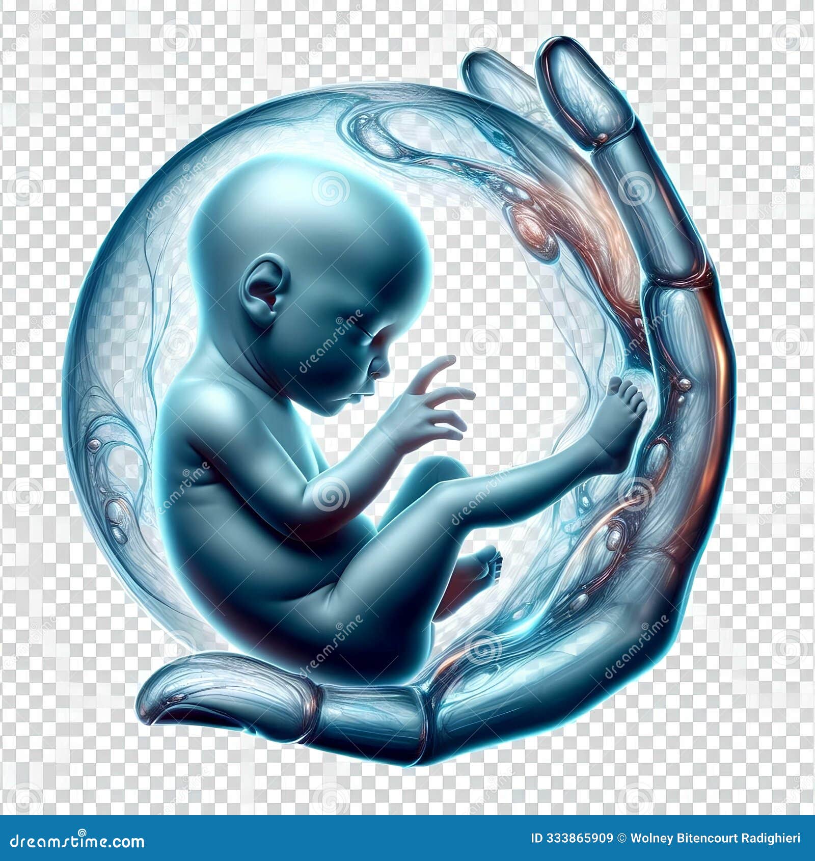 Artistic image of a fetus stock illustration. Illustration of ...