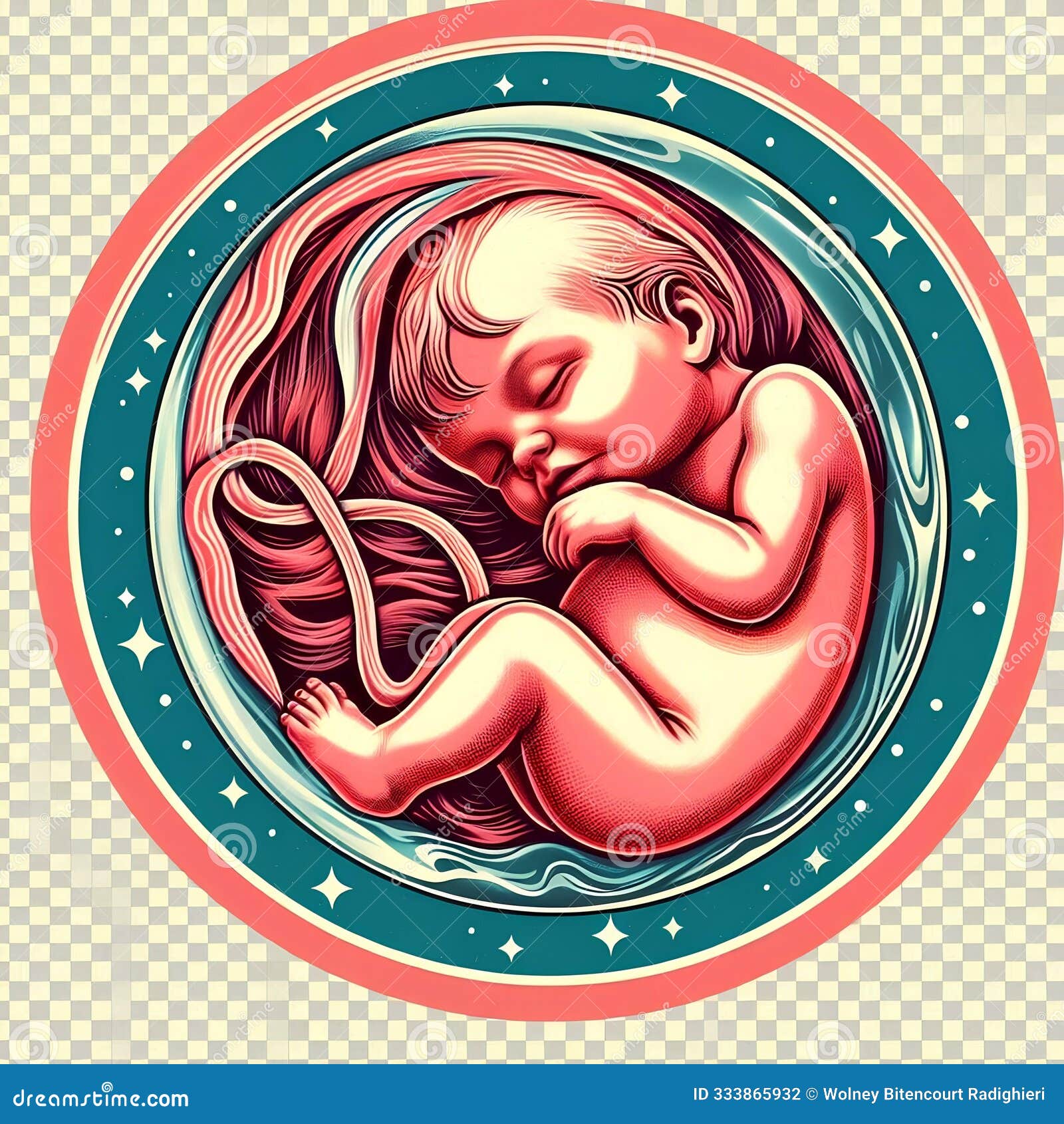 Artistic image of a fetus stock illustration. Illustration of mother ...