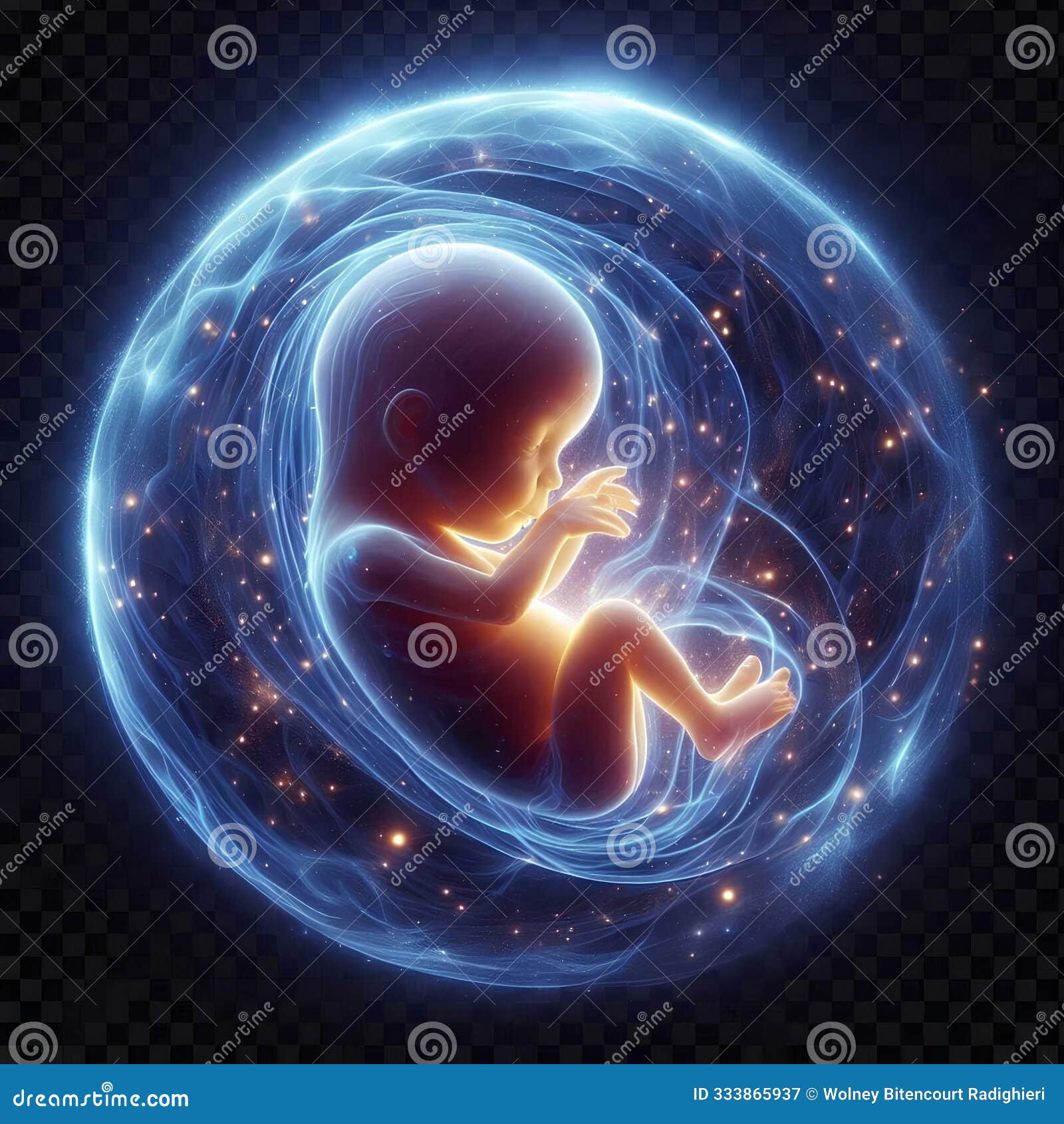 Artistic image of a fetus stock illustration. Illustration of ...