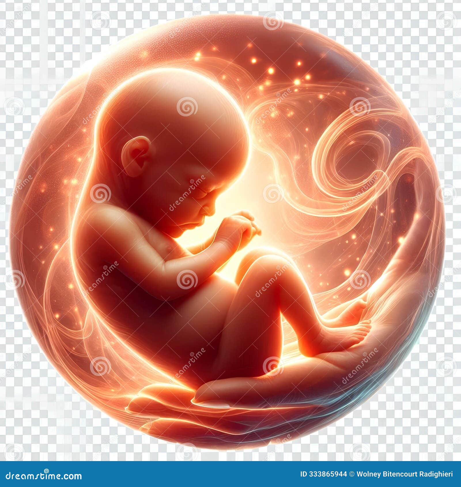 Artistic image of a fetus stock illustration. Illustration of ...