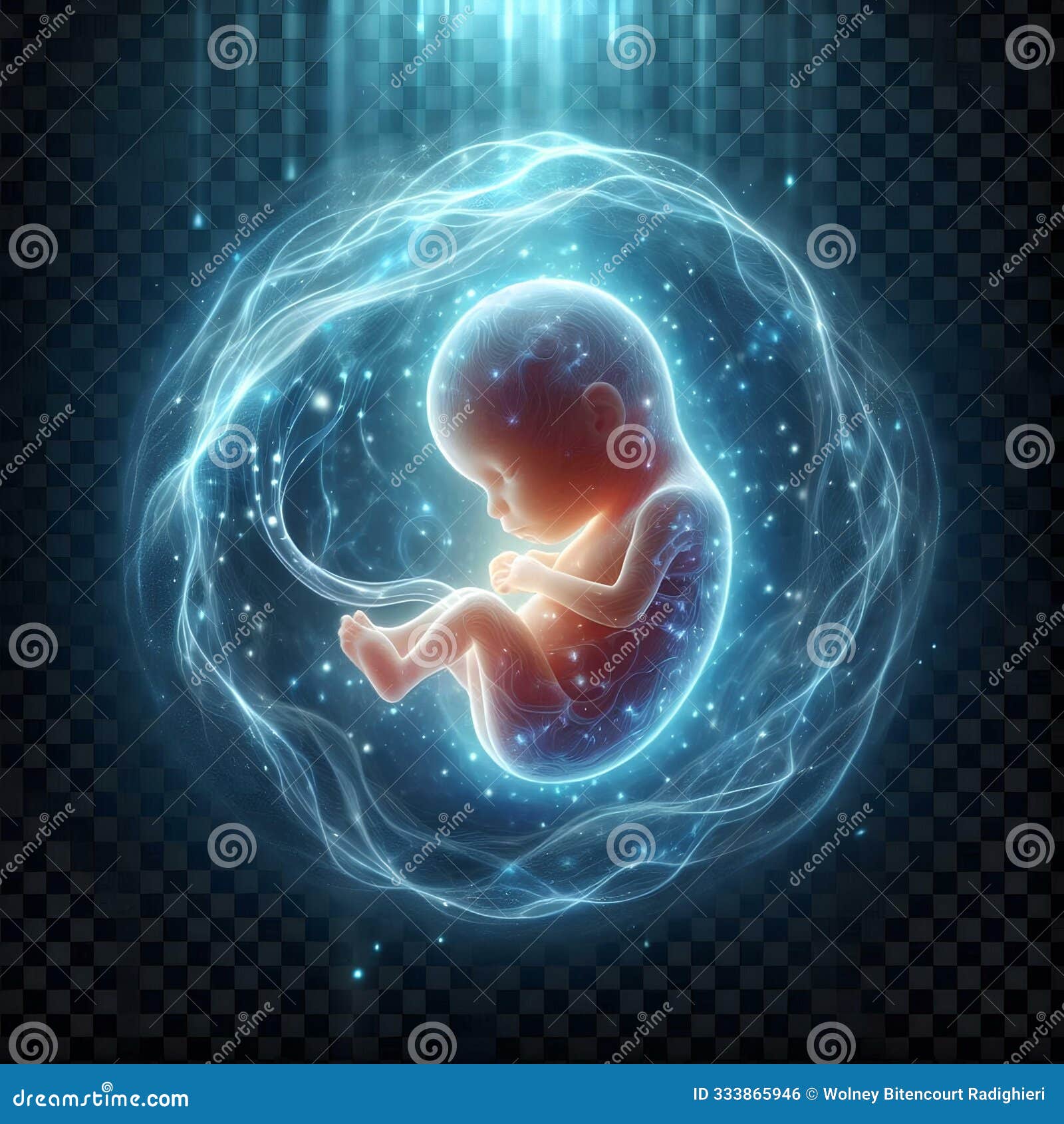 Artistic image of a fetus stock illustration. Illustration of ...