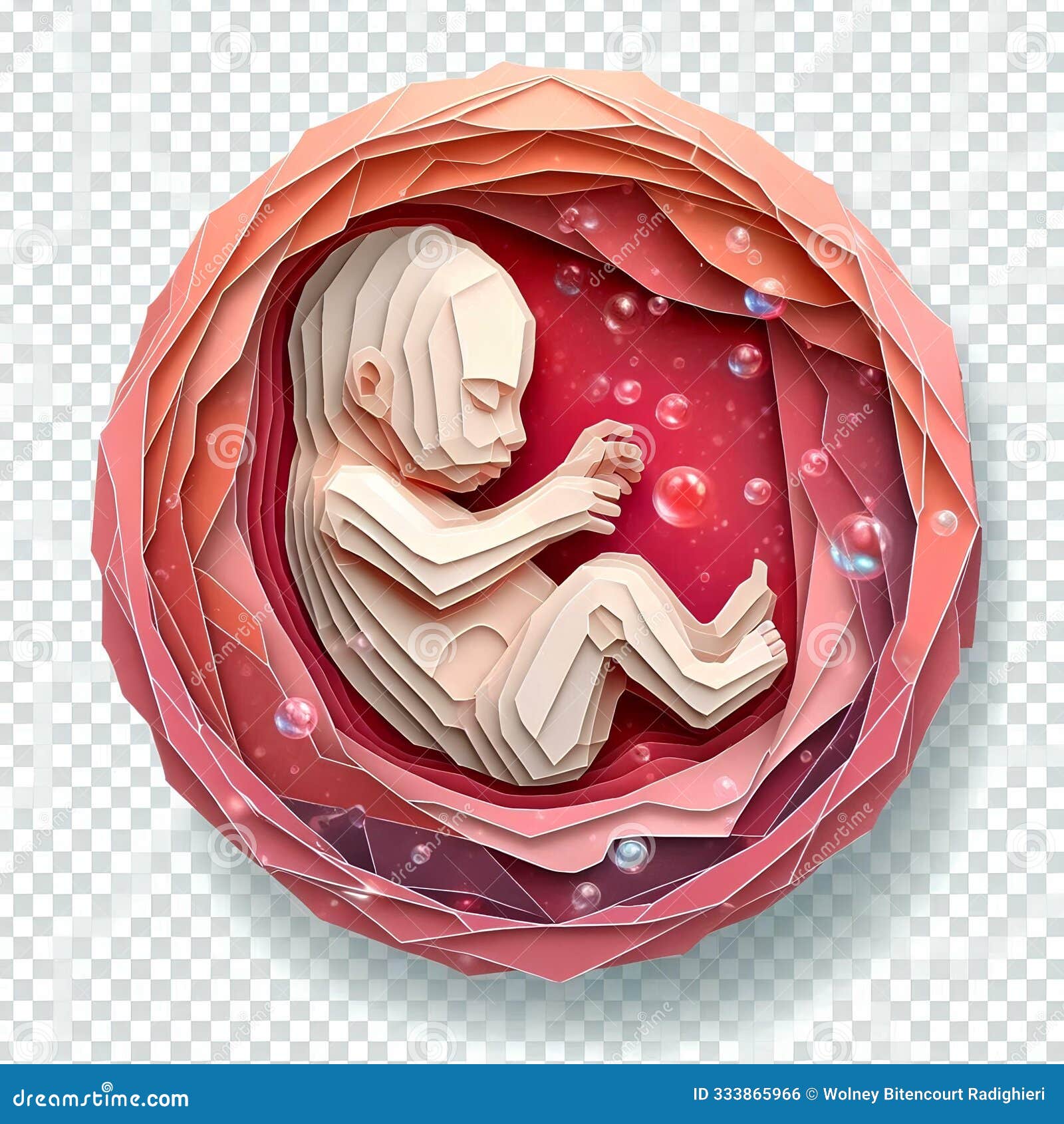 Artistic image of a fetus stock illustration. Illustration of ...