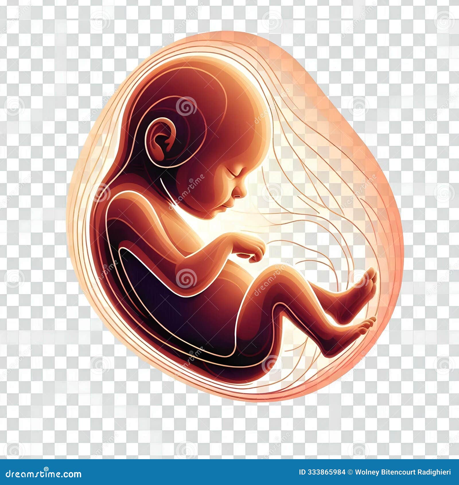 Artistic image of a fetus stock illustration. Illustration of science ...