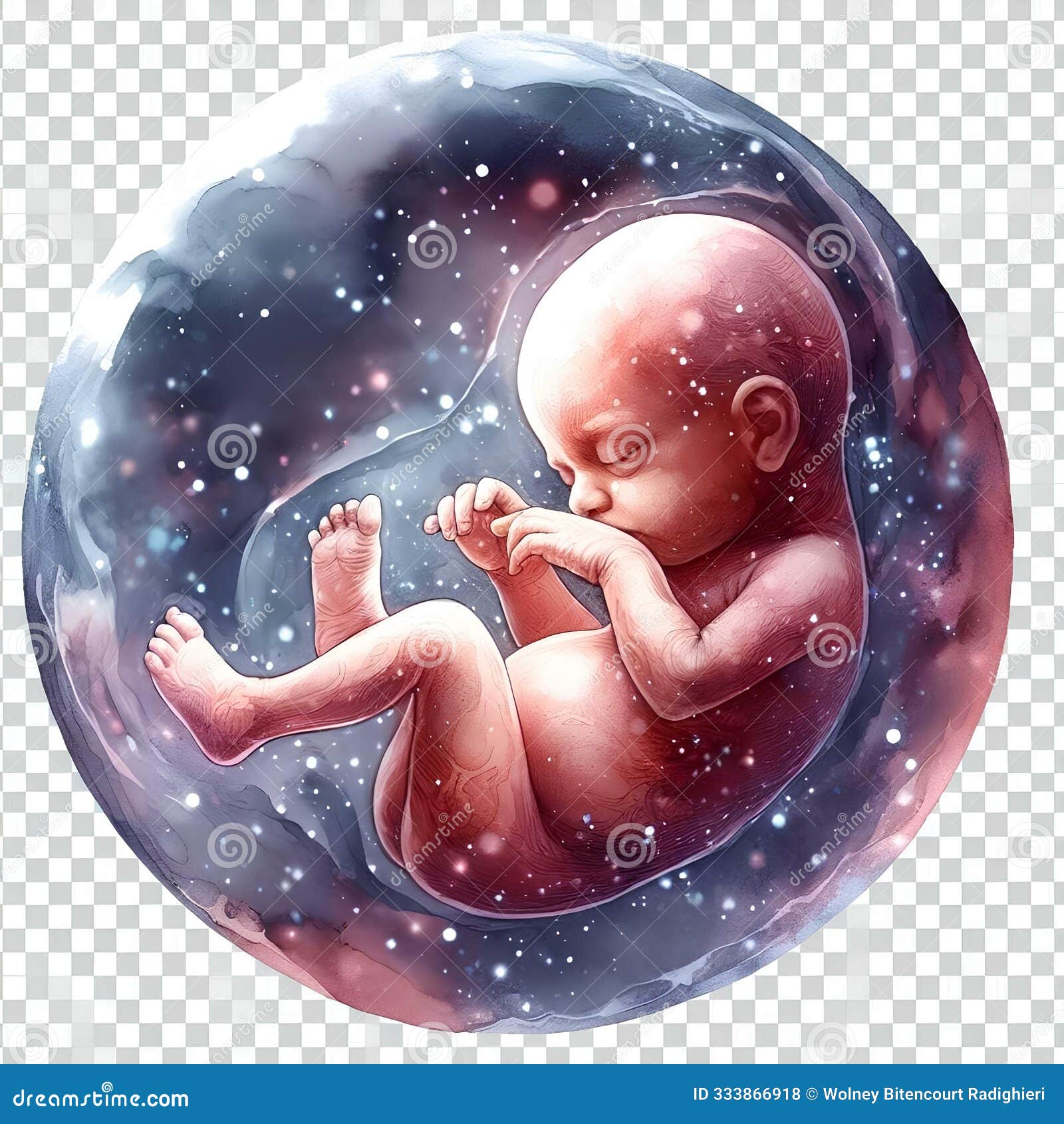 Artistic image of a fetus stock illustration. Illustration of cartoon ...