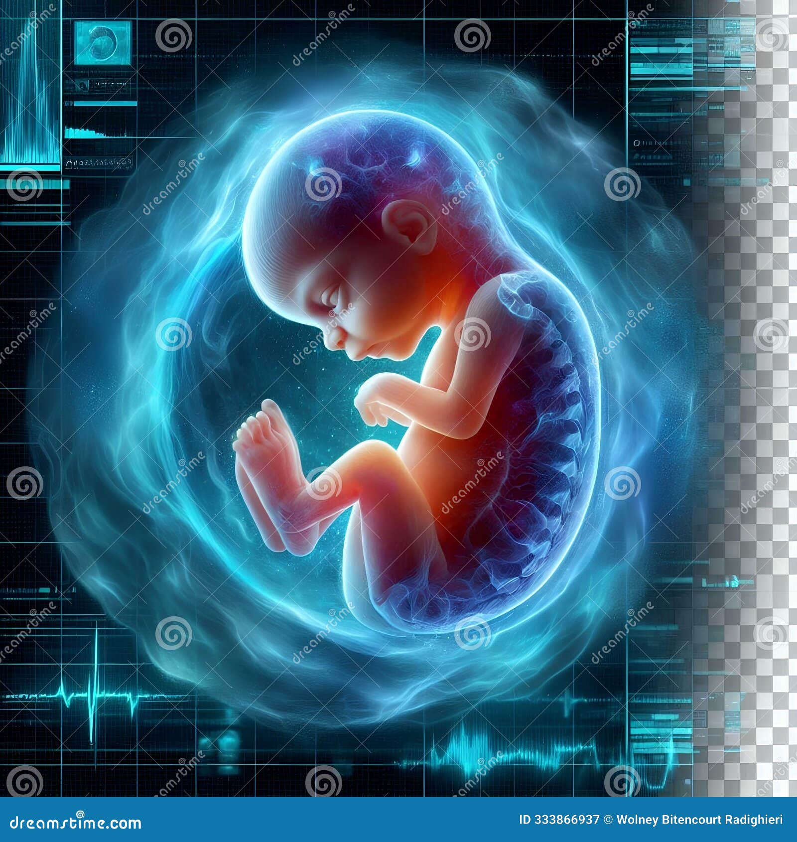Artistic image of a fetus stock illustration. Illustration of fetus ...