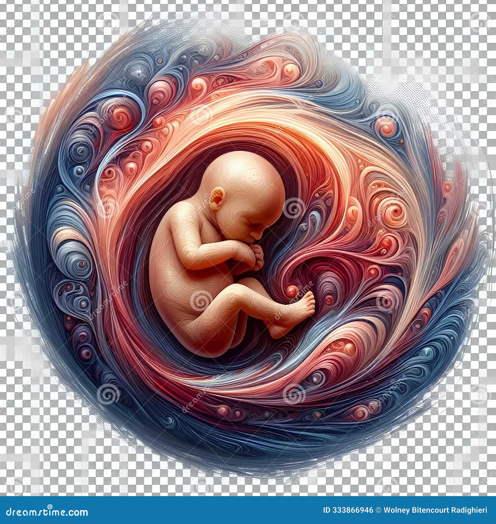 Artistic image of a fetus stock illustration. Illustration of love ...