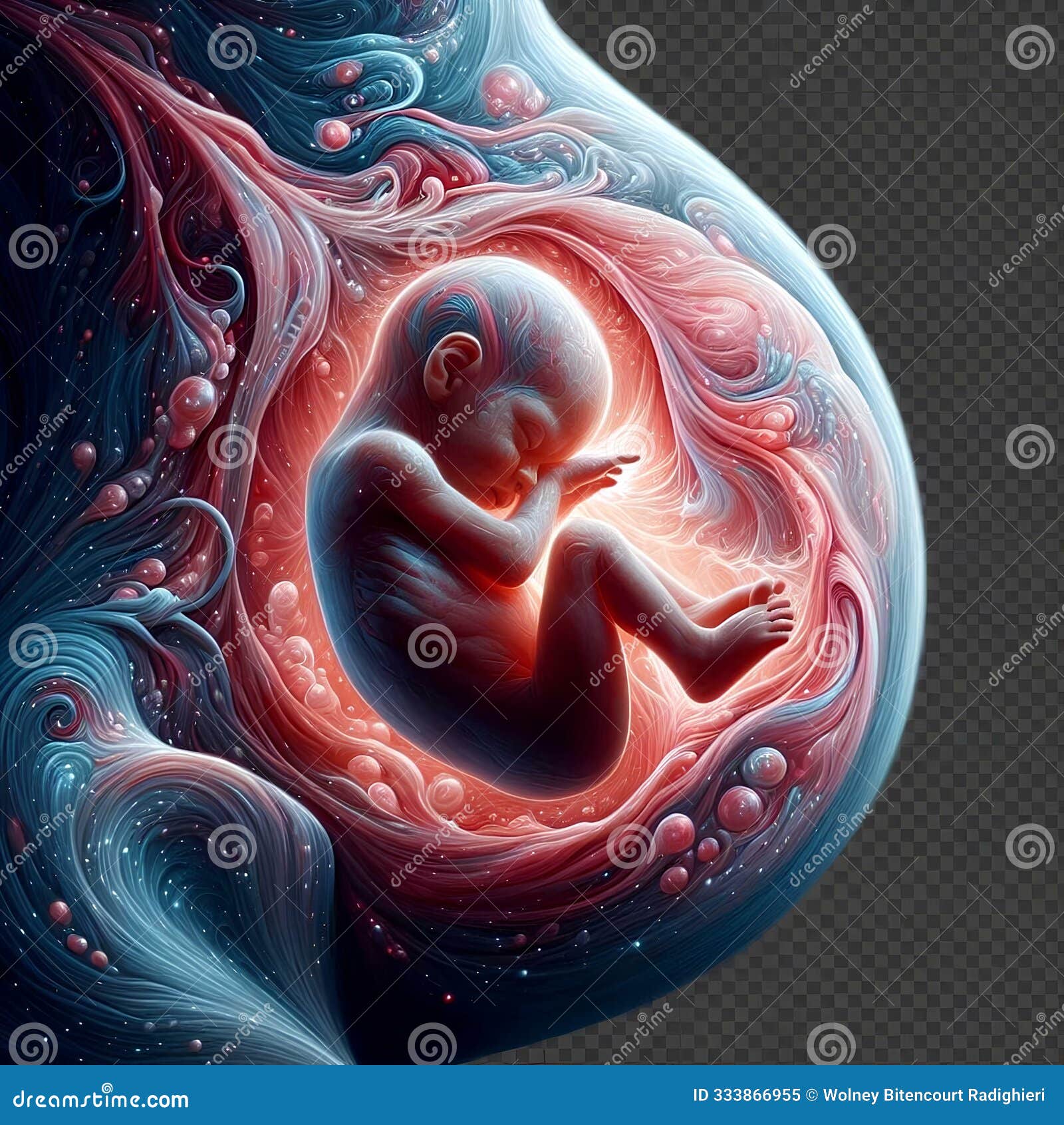 Artistic image of a fetus stock illustration. Illustration of drawing ...