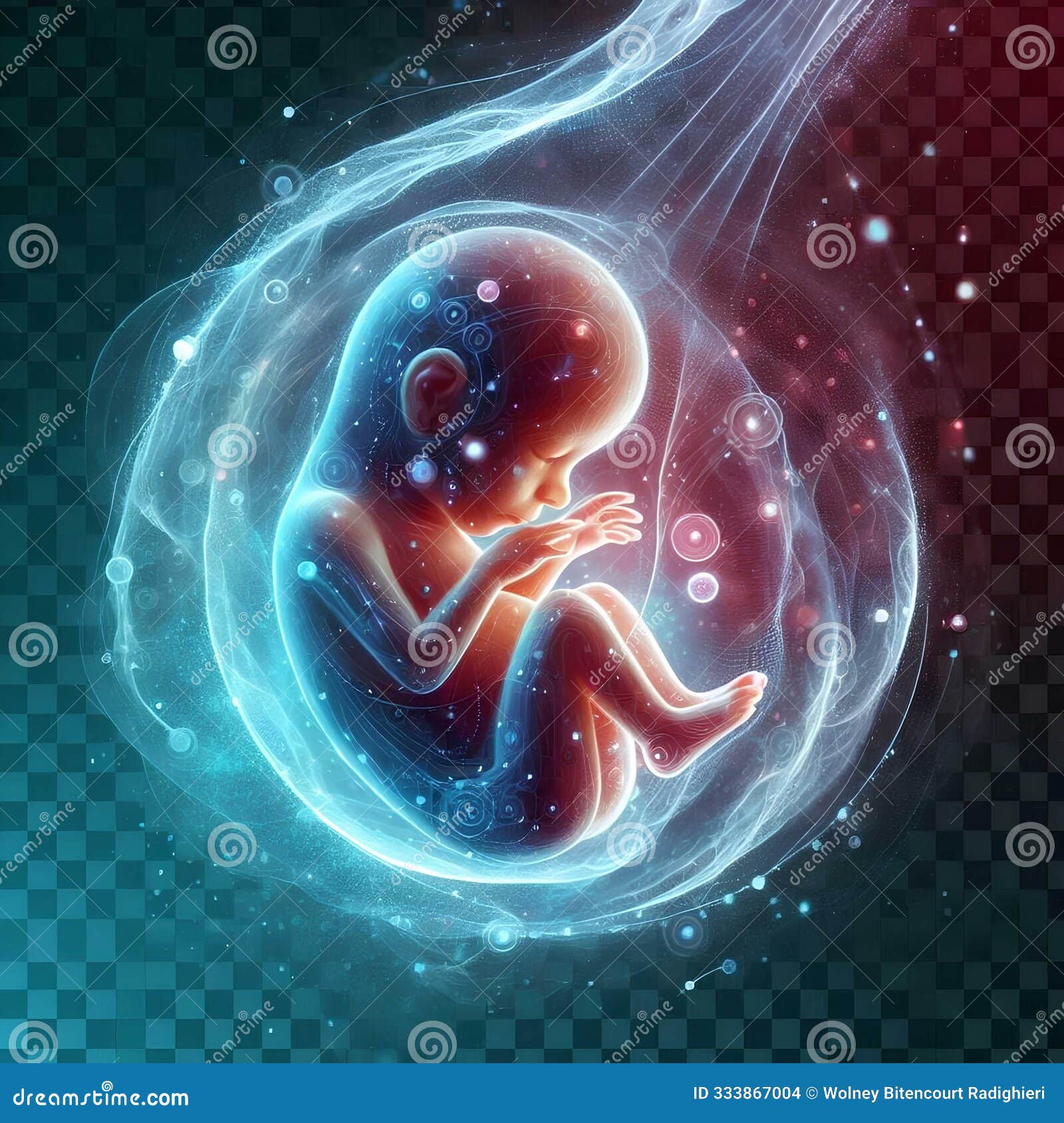 Artistic image of a fetus stock illustration. Illustration of happiness ...