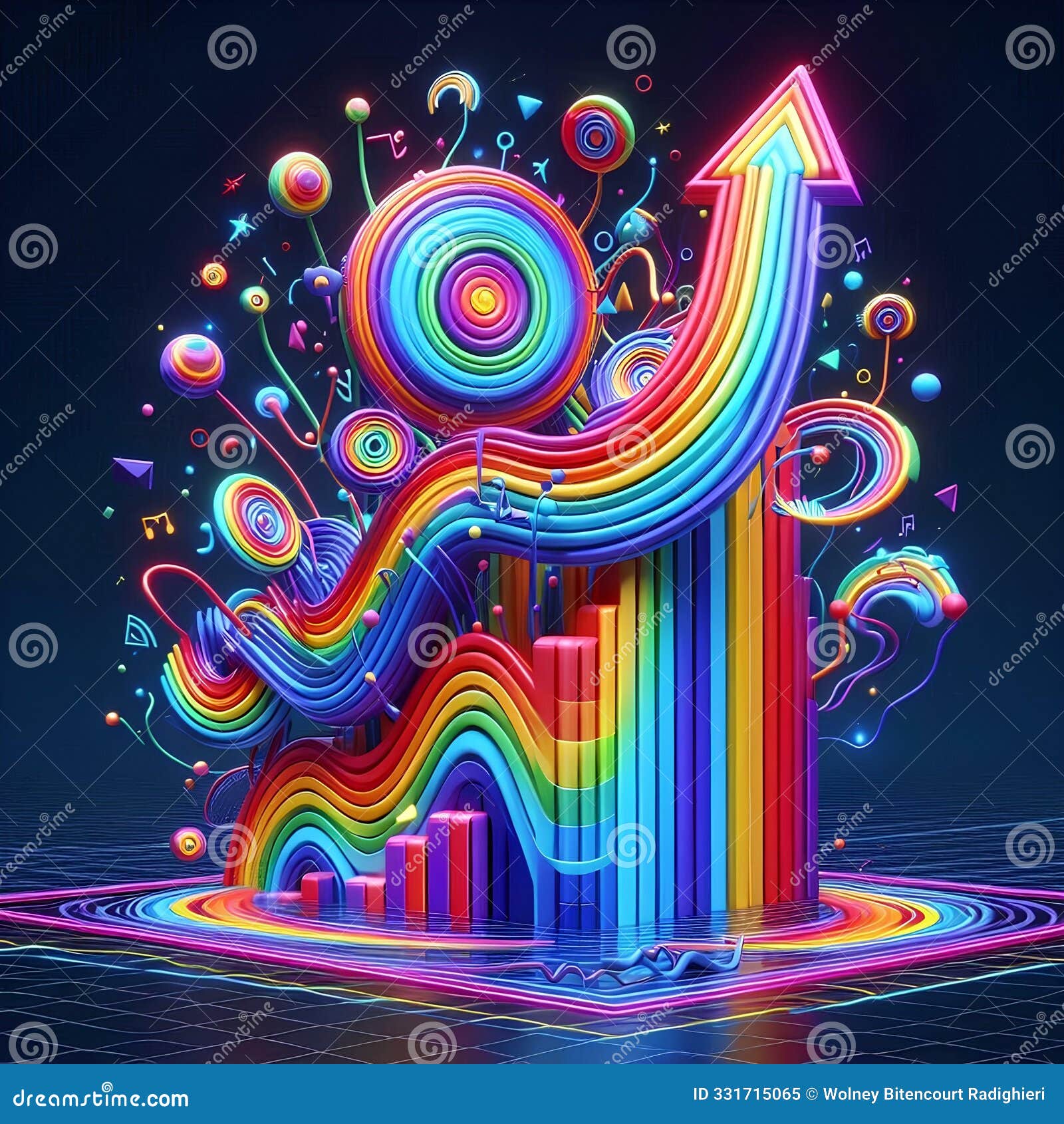 Artistic Image of a Growth Graph Stock Illustration - Illustration of ...