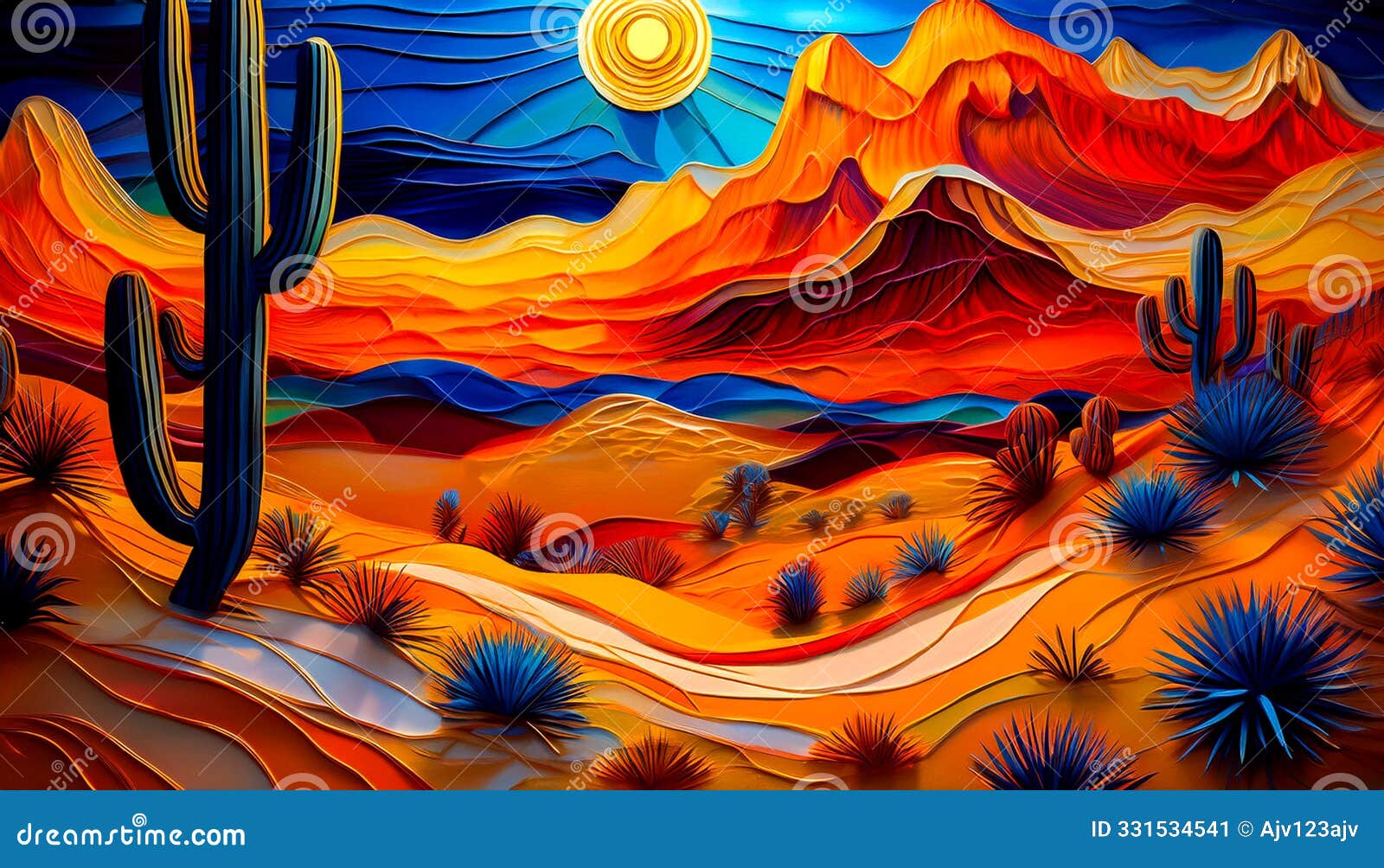 An Image Showing a Landscape Done with a Design in the Style of ...