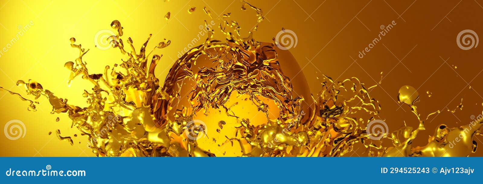 An Abstract Panoramic Image of a Gold Ring Splash on a Gold Background ...