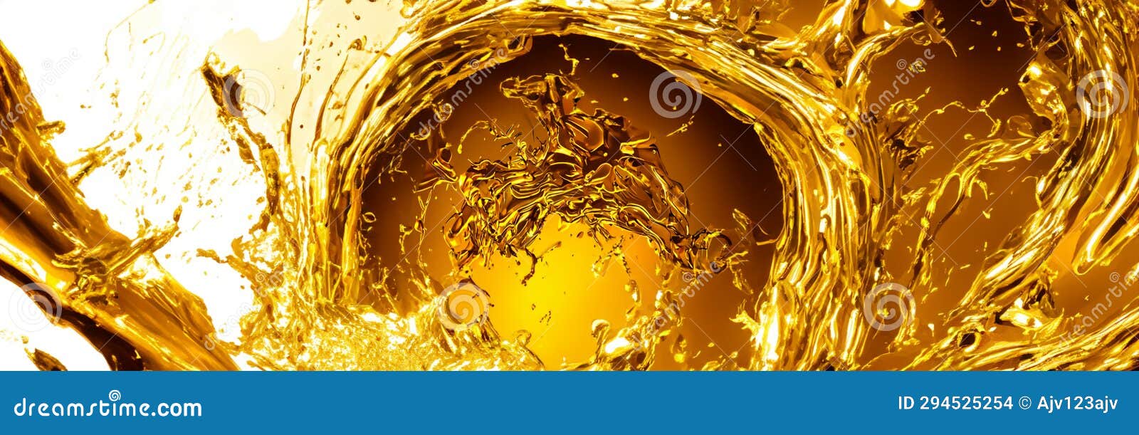 An Abstract Panoramic Image of a Gold Ring Splash on a Gold Background ...