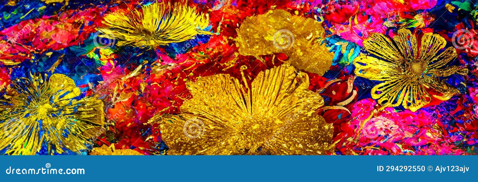 An Abstract Panoramic Image Of A Gold Ring Splash On A Gold Background ...