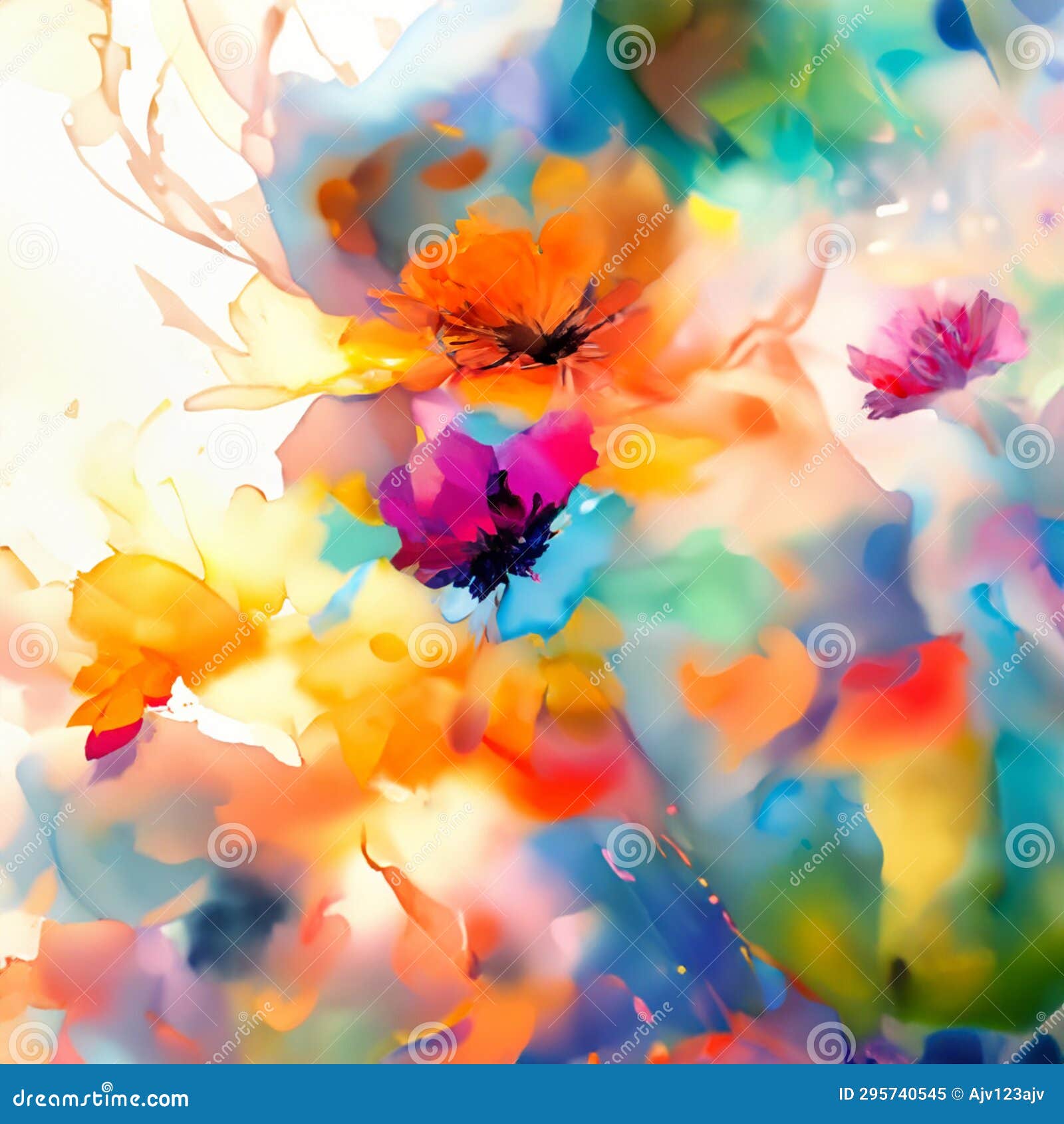 An Abstract Image Inspired by a Field on Wild Flowers Stock ...