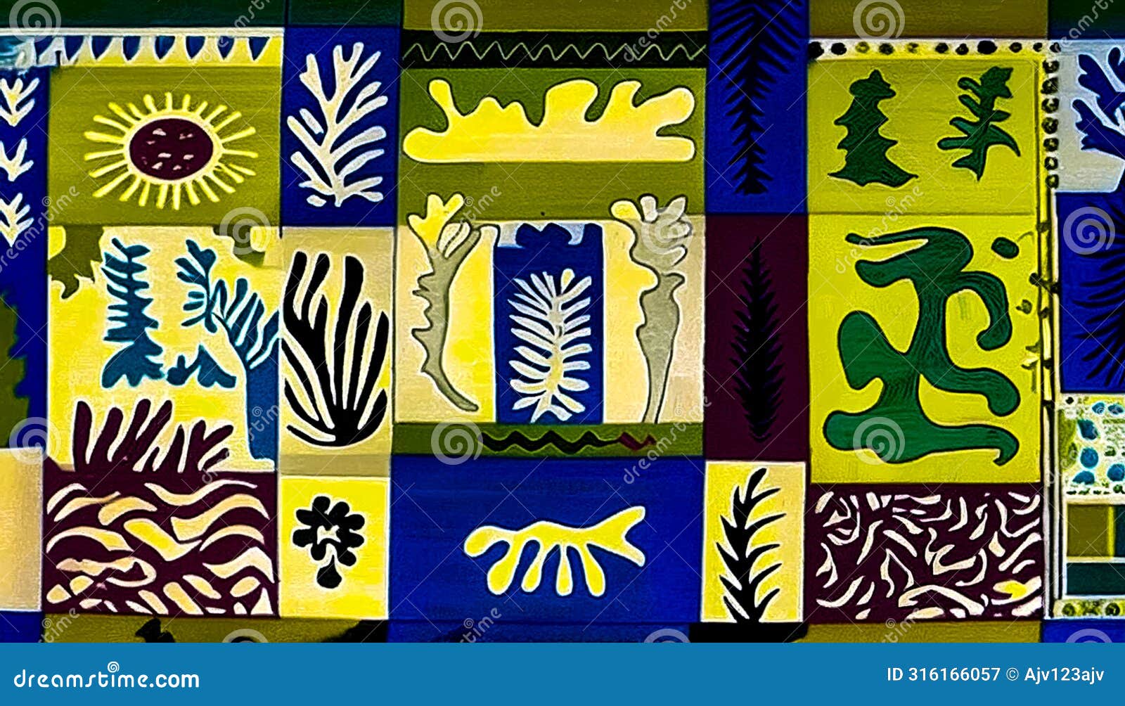 An Colourful Abstract Art Piece Of Cut Out Shapes Royalty-Free Stock ...
