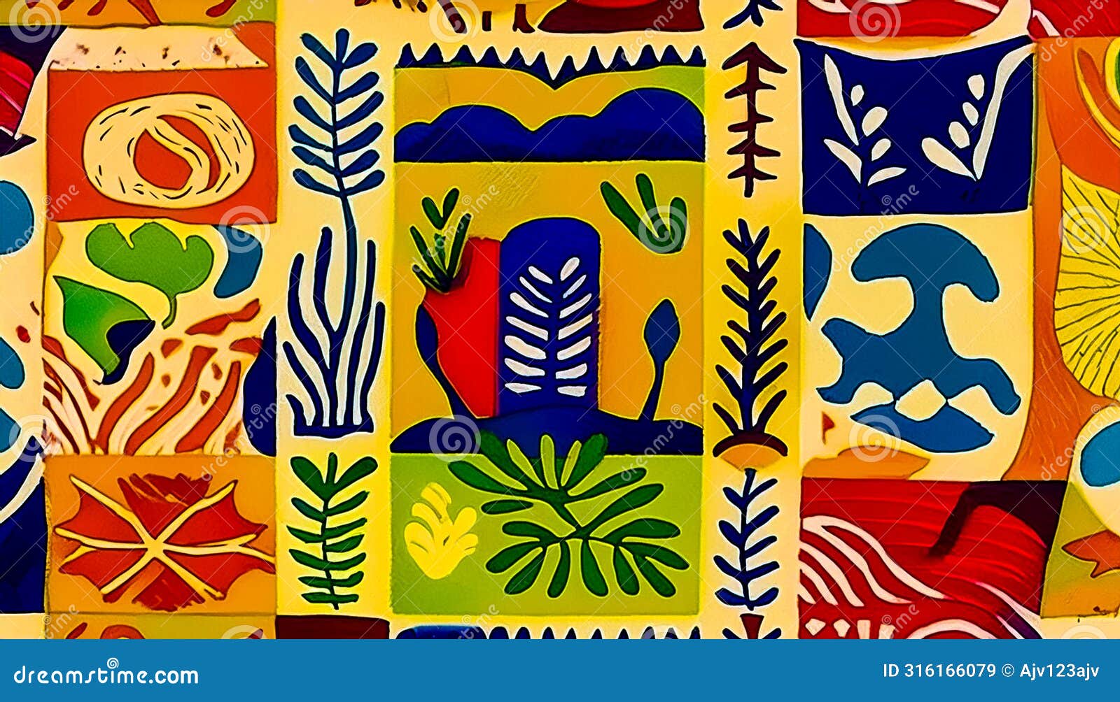 An Colourful Abstract Art Piece of Cut Out Shapes Stock Illustration ...